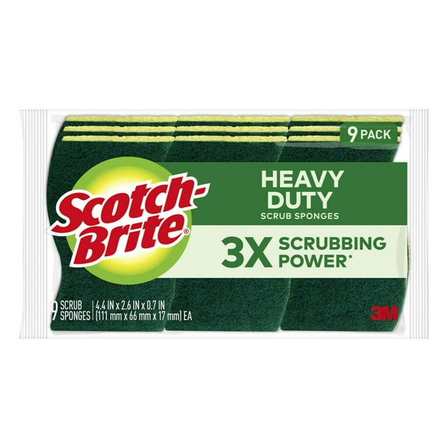 Scotch-Brite Heavy Duty Scrub Sponge, 9 Sponges Total - Walmart.com