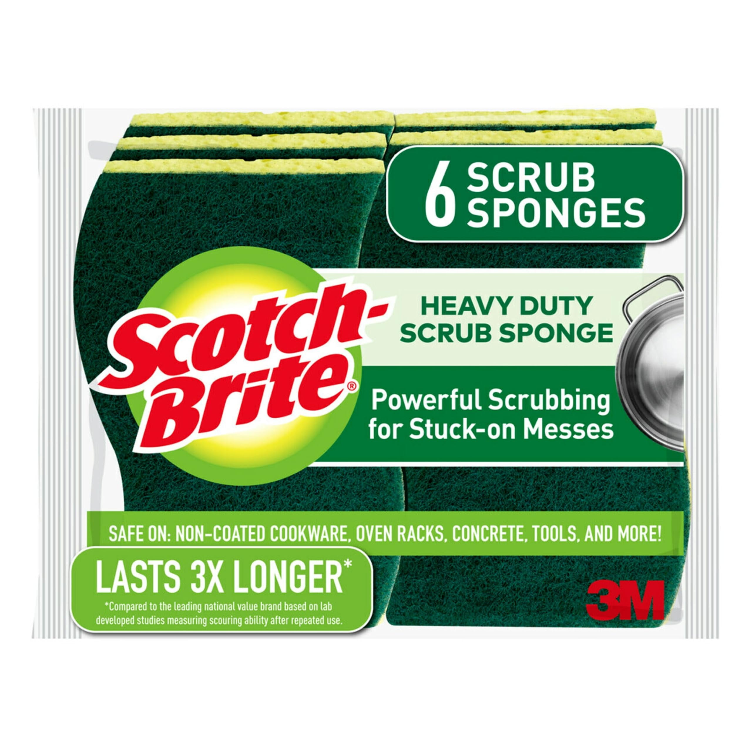 Scotch-Brite Heavy Duty Scrub Sponges 6 Pack for Dishwashing and ...