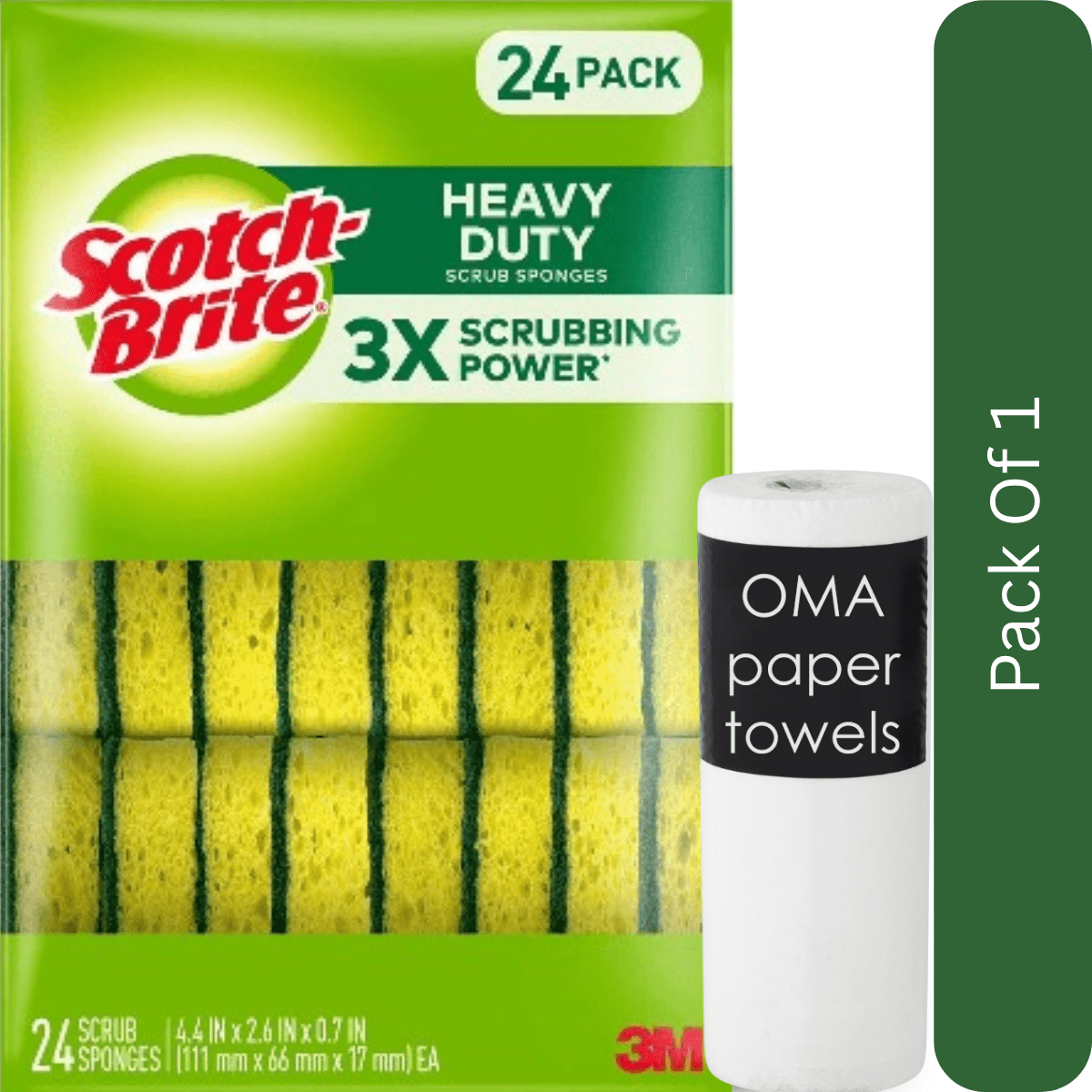 Scotch-Brite Heavy Duty Scrub Sponges – Individually Wrapped (24 Count ...
