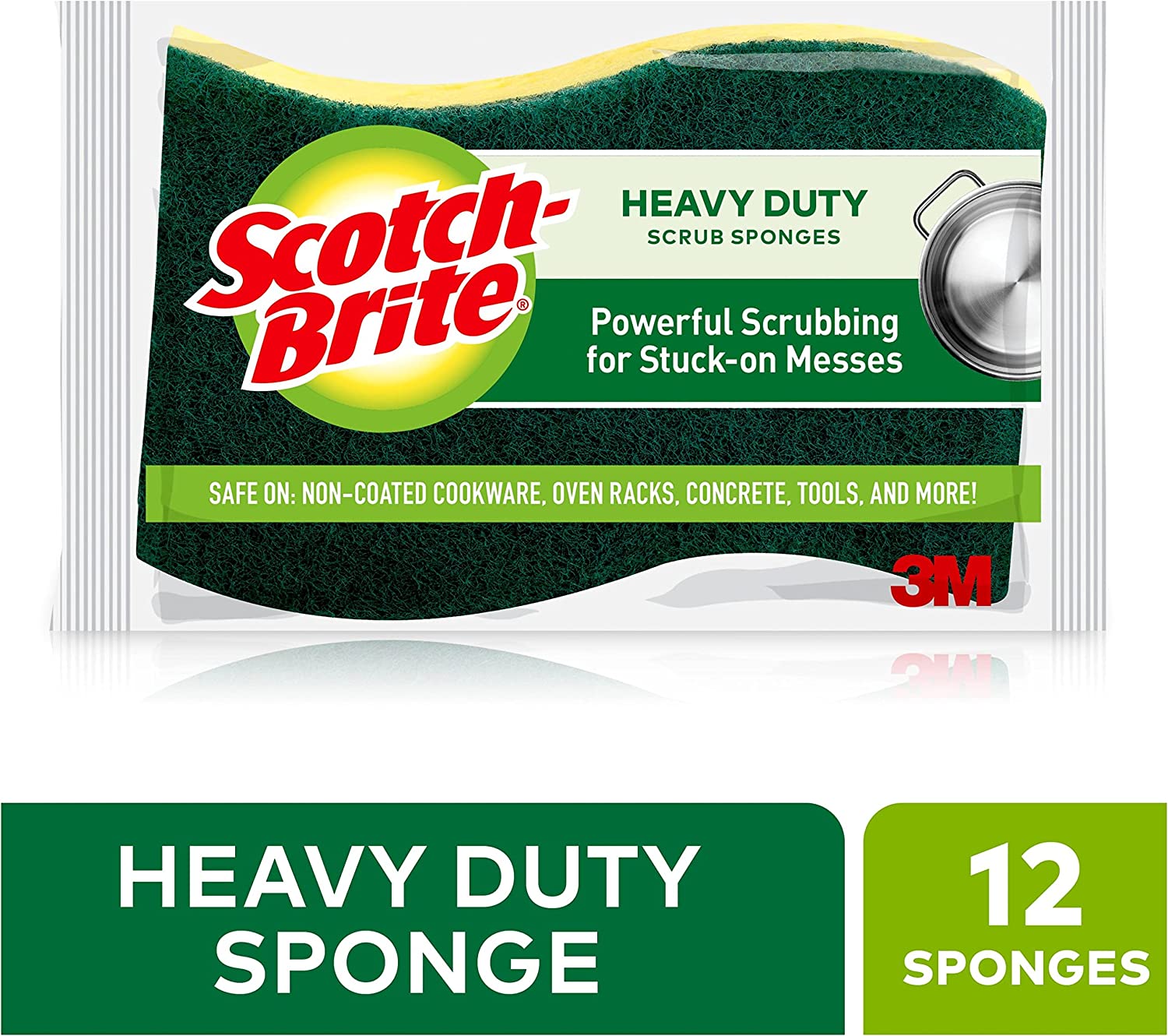 Scotch-Brite Heavy Duty Scrub Sponges, Stands Up to Stuck-on Grime 12 ...