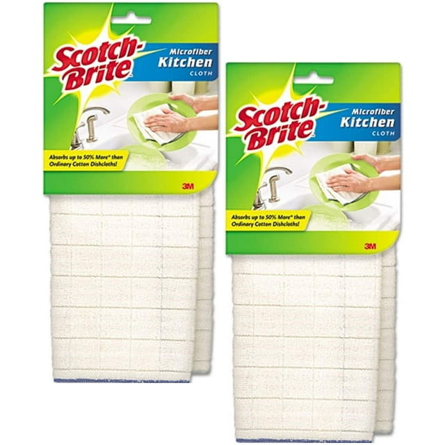 Scotch-Brite Kitchen Cleaning Cloth, Microfiber, White, 4/Pack ...