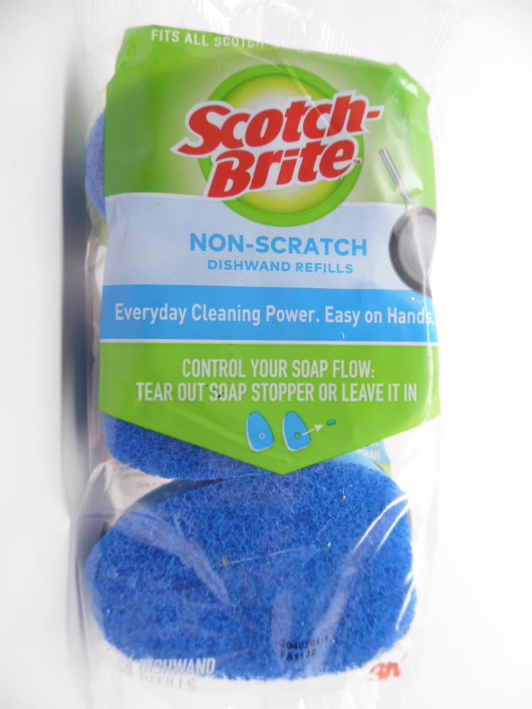 Scotch-Brite Kitchen Non-Scratch Dishwand Refill 3 Count Scour Scrubber ...