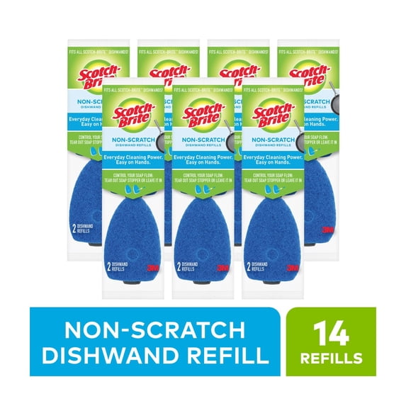 Scotch-Brite Kitchen Scrubs, Non-Scratch Dishwand Sponge Refills, 14 ...