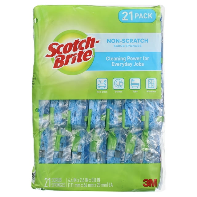 Scotch-Brite Non-Scratch Scrub Sponge, 21 Sponges - Walmart.com