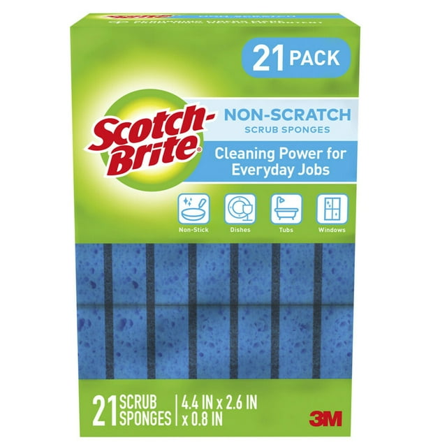 Scotch-Brite Heavy Duty Non-Scratch Scrub Sponge, 21 Pack - Walmart.com