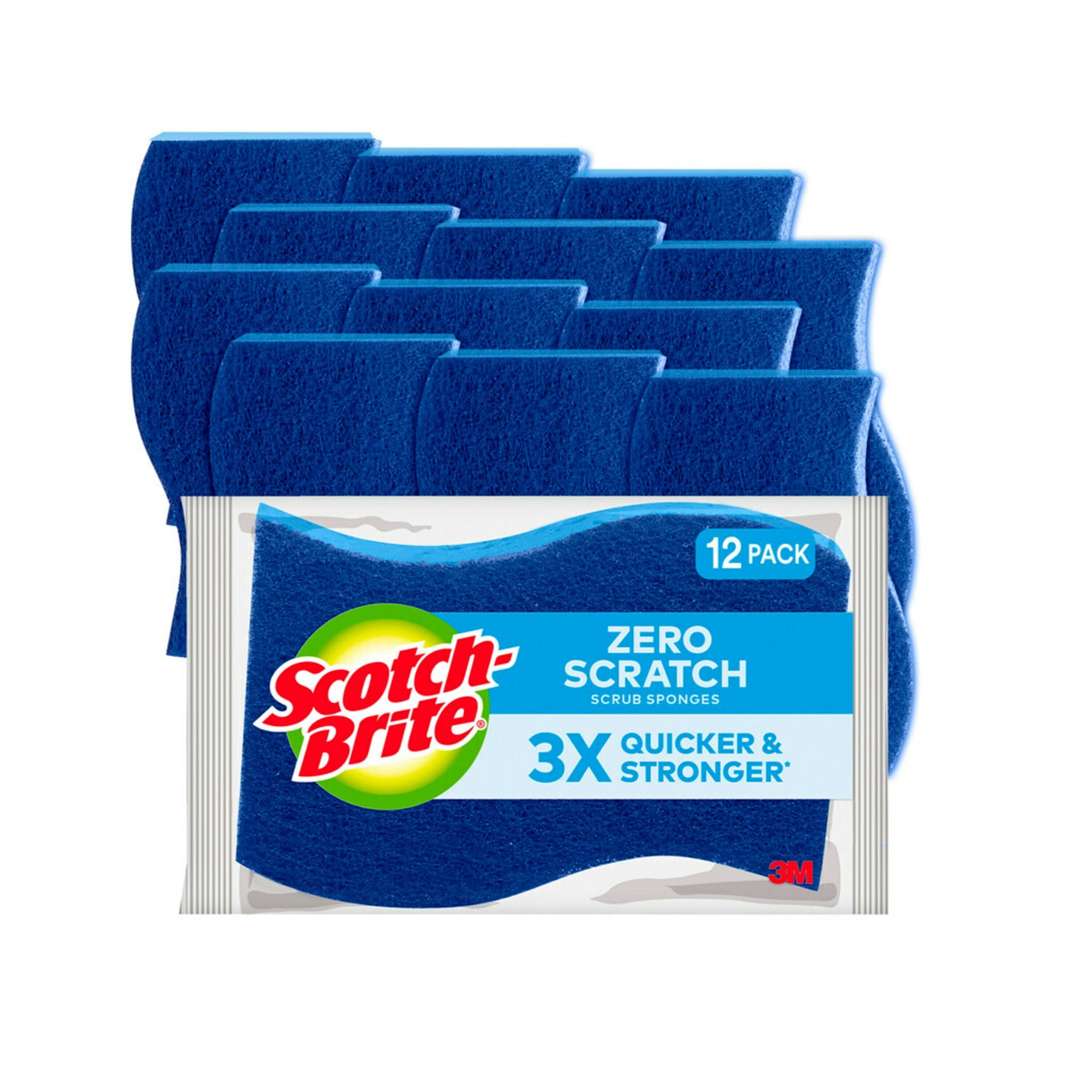Scotch-Brite Non-Scratch Scrub Sponges, 12 Pack, Safe for Non-Stick ...