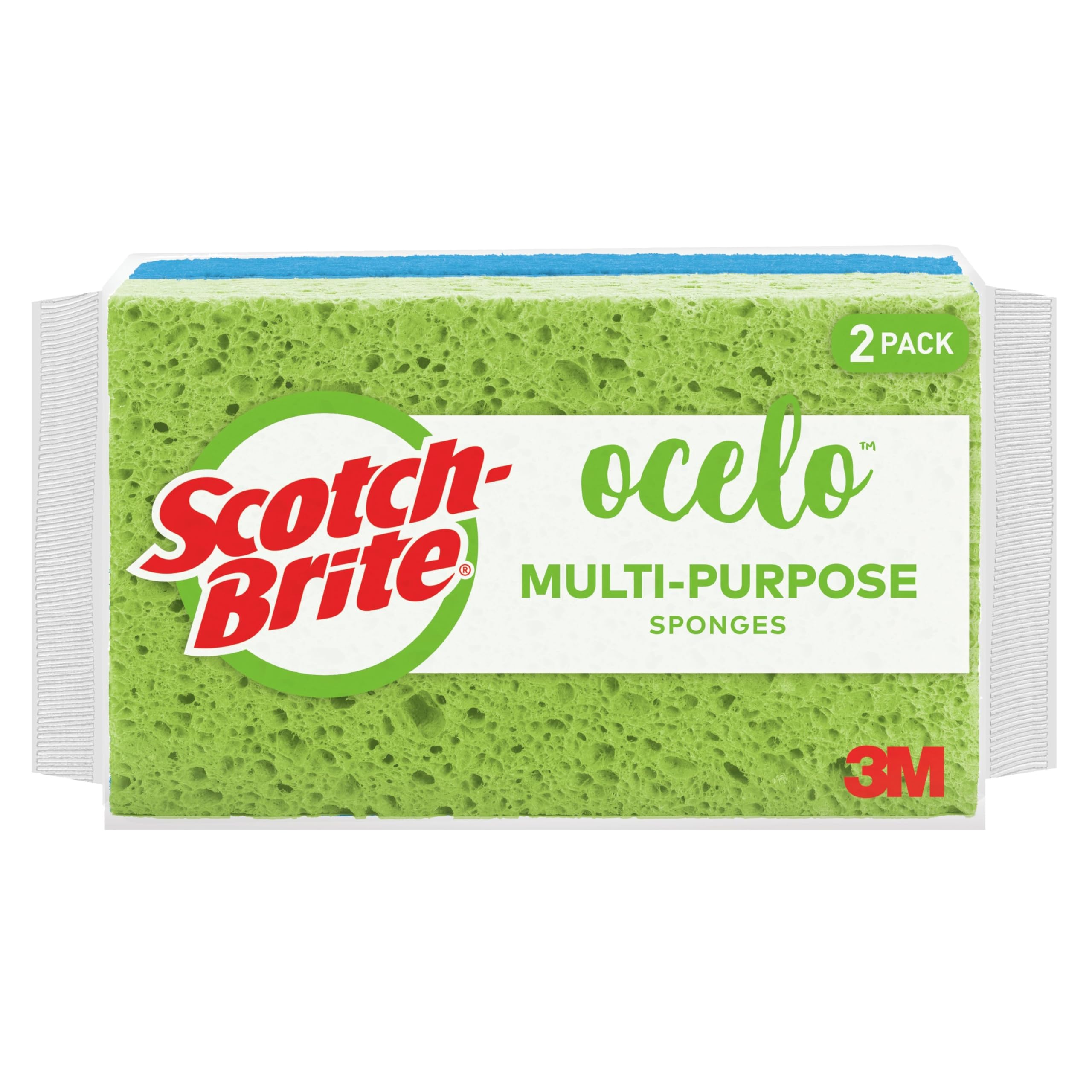 Scotch-Brite Ocelo Utility Sponge, Colors May Vary, 2 Sponges Packaging ...