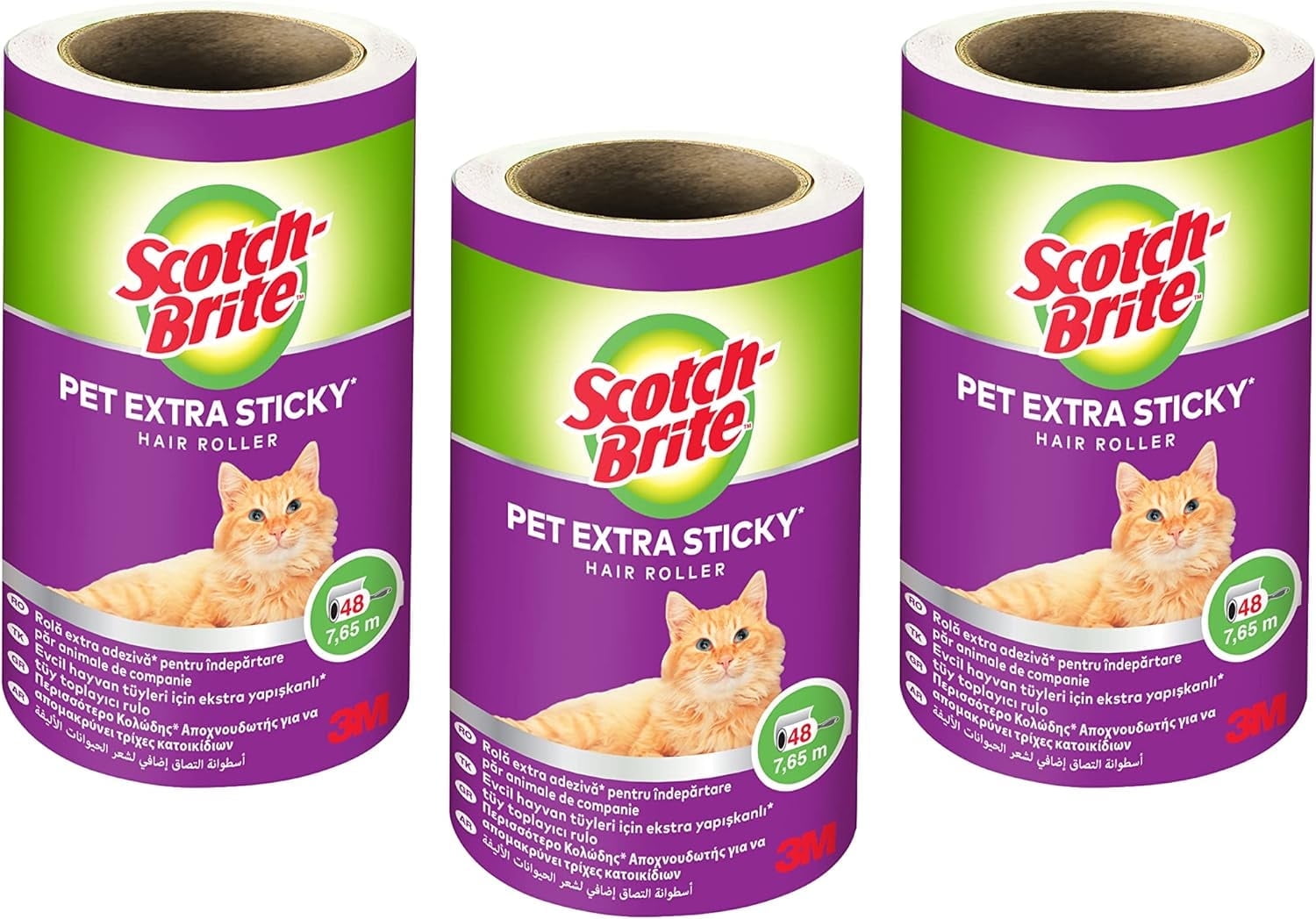 Scotch-Brite Pet Hair Lint Roller Refill, Extra Sticky for Everyday ...