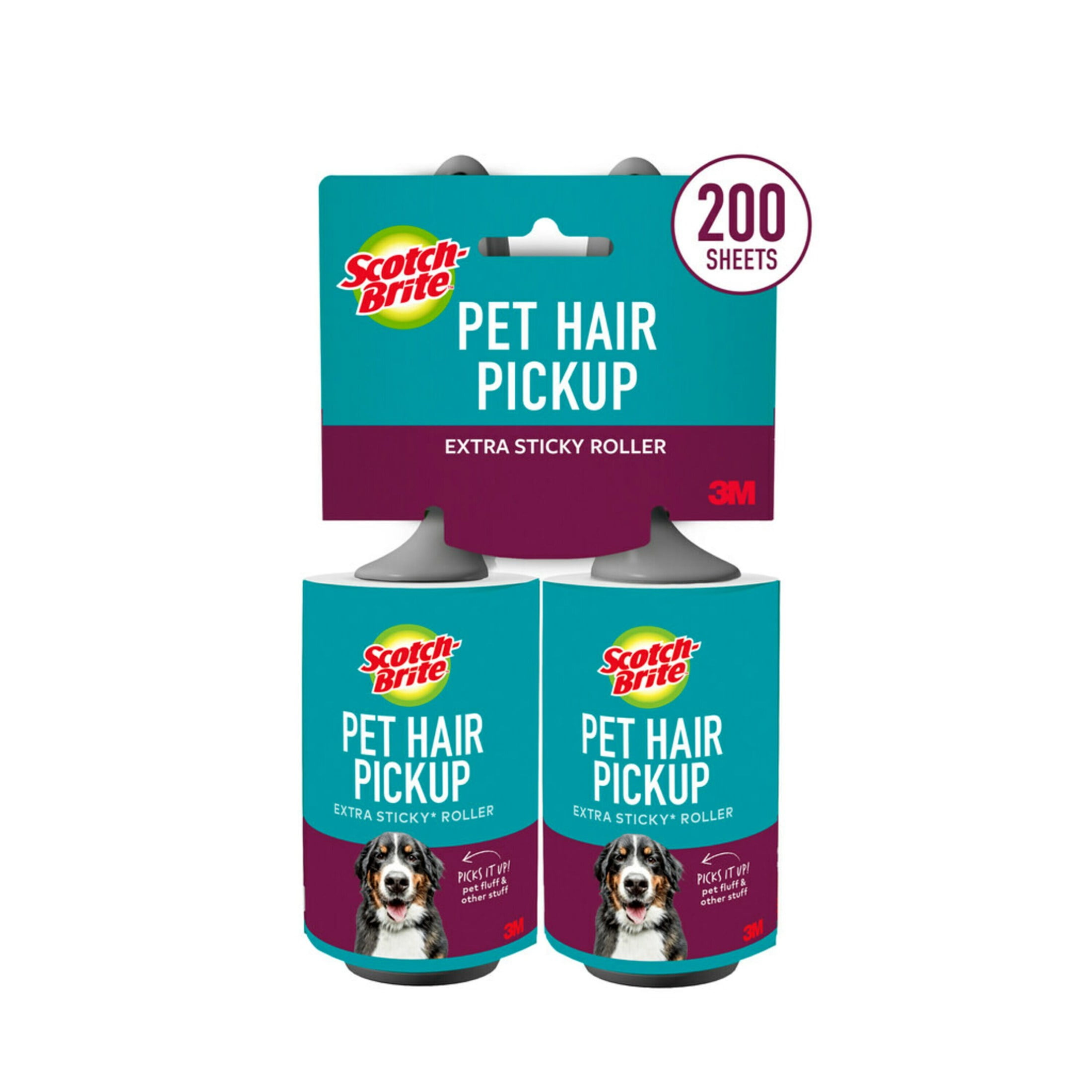 Scotch-Brite Pet Hair Pickup Lint Roller, 100 Sheets per Roller, 2 ...