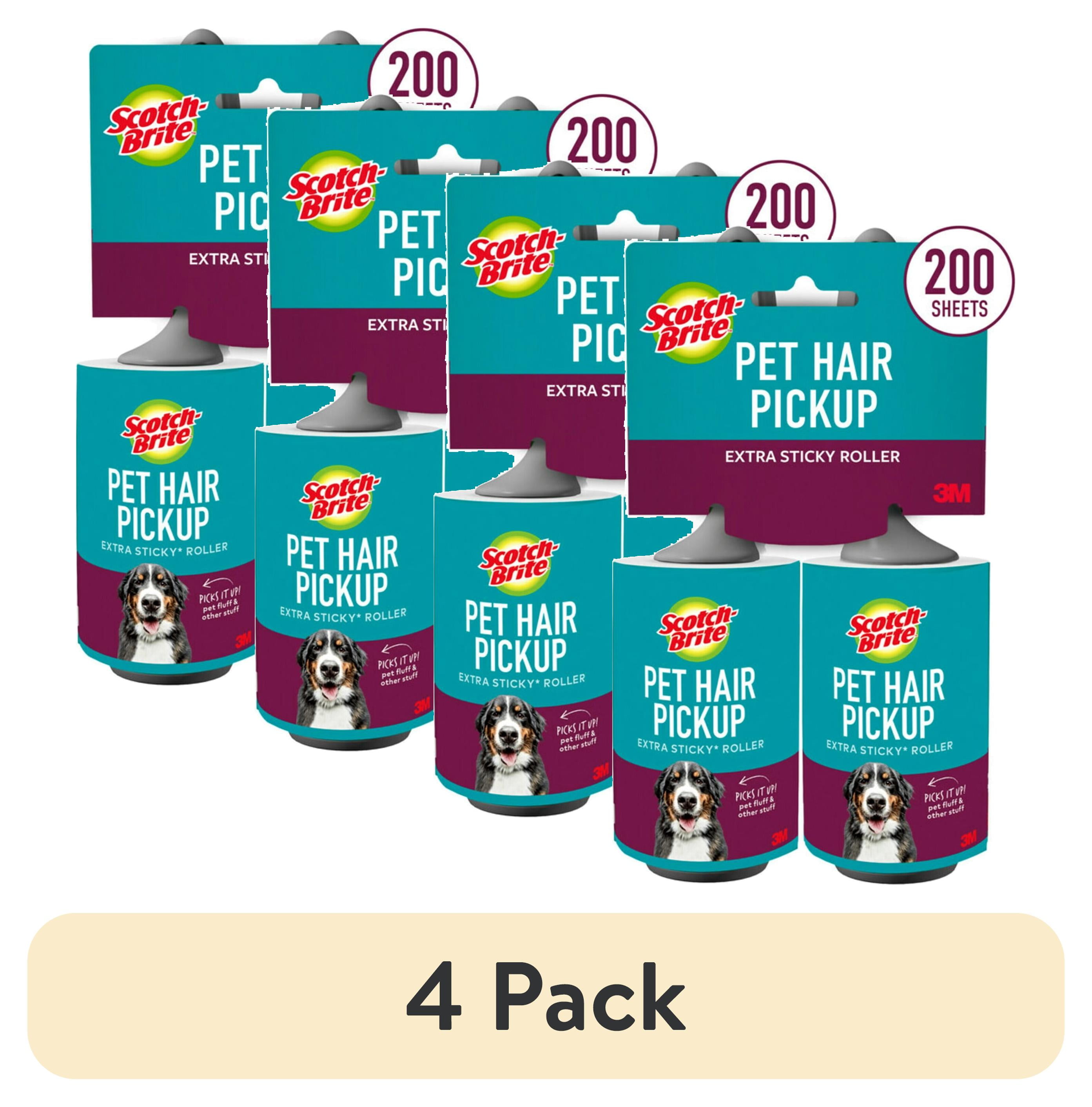 (4 pack) Scotch-Brite Pet Hair Pickup Lint Roller, 100 Sheets per ...