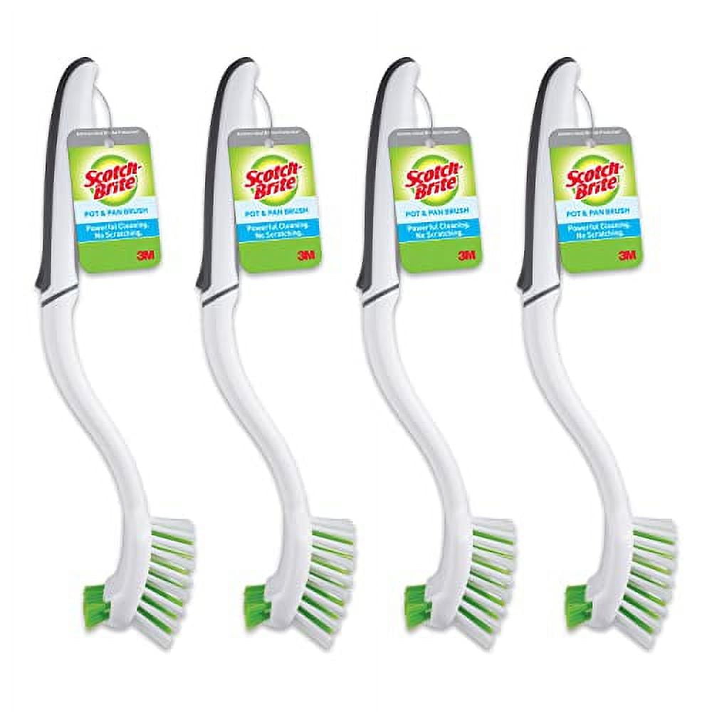 Scotch-Brite Pot Pan Dish Scrub Brush 4 Pack, Safe for Cookware, Sinks, Outdoors - Walmart.com