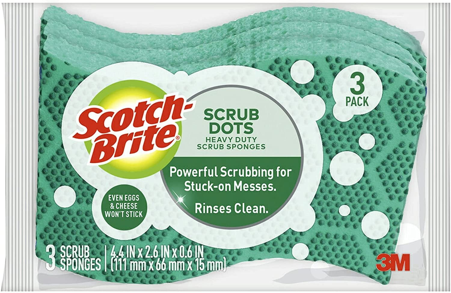 Scotch-Brite Scrub Dots Heavy Duty Sponge, Powerful Scrubbing, Rinses ...