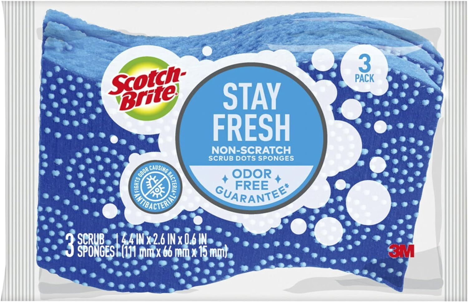 Scotch-Brite Scrub Dots Non-Scratch Scrub Sponge, Rinses Clean, For ...