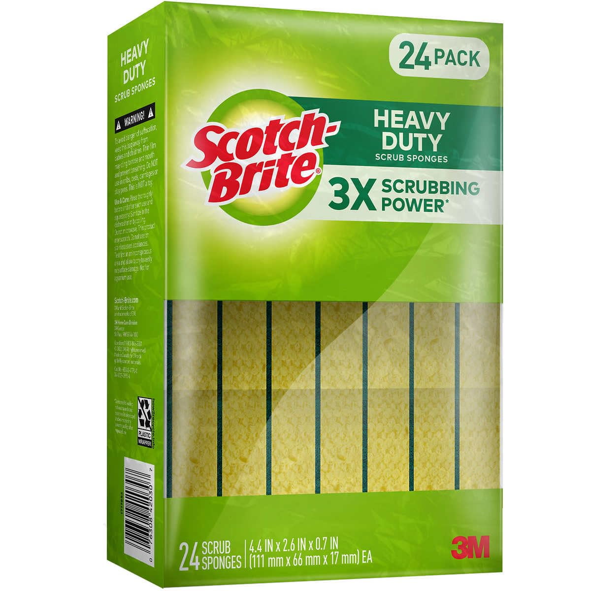 Scotch-Brite Scrub Sponges, Heavy Duty, Yellow, 24 Count - Walmart.com