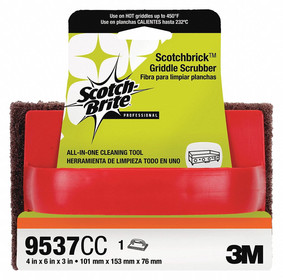 Scotch-Brite Scrubber Sponge,4" L x 6" W,PK4 9537CC - Walmart.com