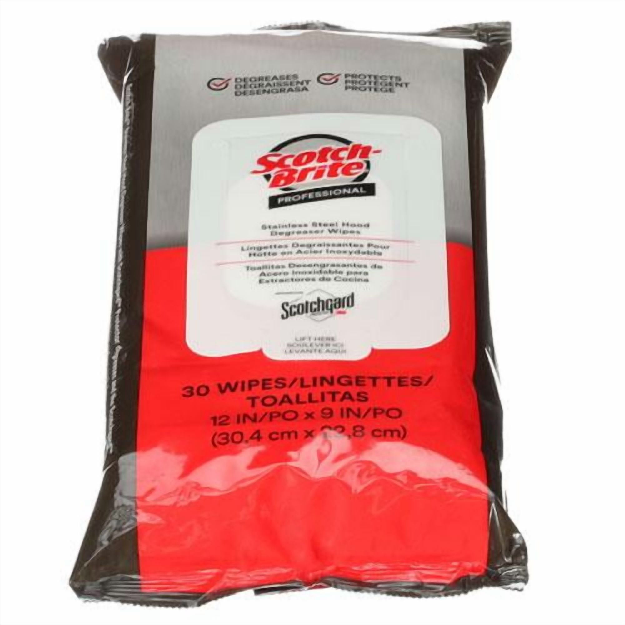 Scotch-Brite Stainless Steel Hood Degreaser Wipes, 9 x 12, Unscented ...