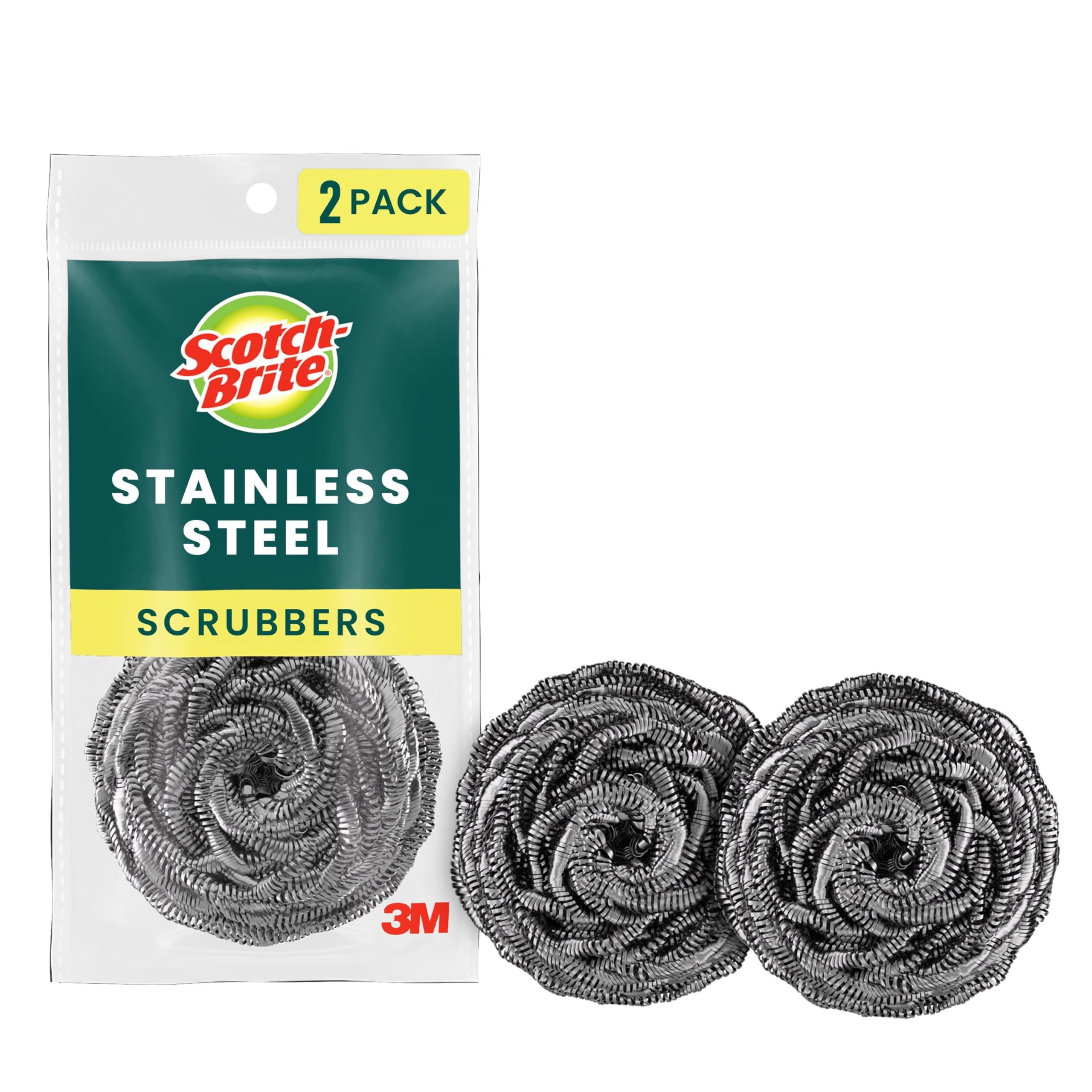 Scotch-Brite Stainless Steel Scrubbers 214-2-24, 2 each/pack, 4 packs ...