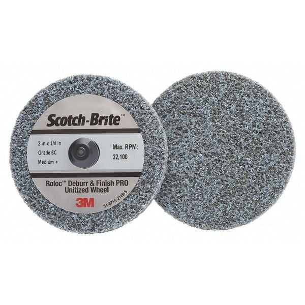 Scotch-Brite Unitized Wheel, 2 in Dia, 1/4 in W, TR Arbor Hole ...