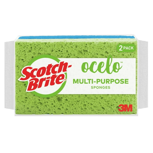 Scotch-Brite Ocelo, Anti-Microbial, Heavy Duty Utility Sponge Twin Pack ...