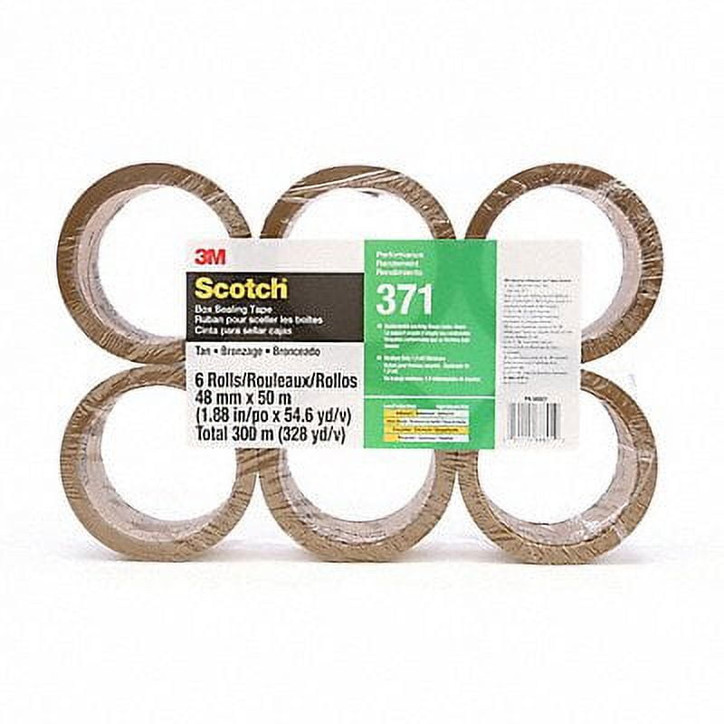 Scotch Carton Tape,Polypropyln,Tan,48mmx50m,PK6 371 - Walmart.com