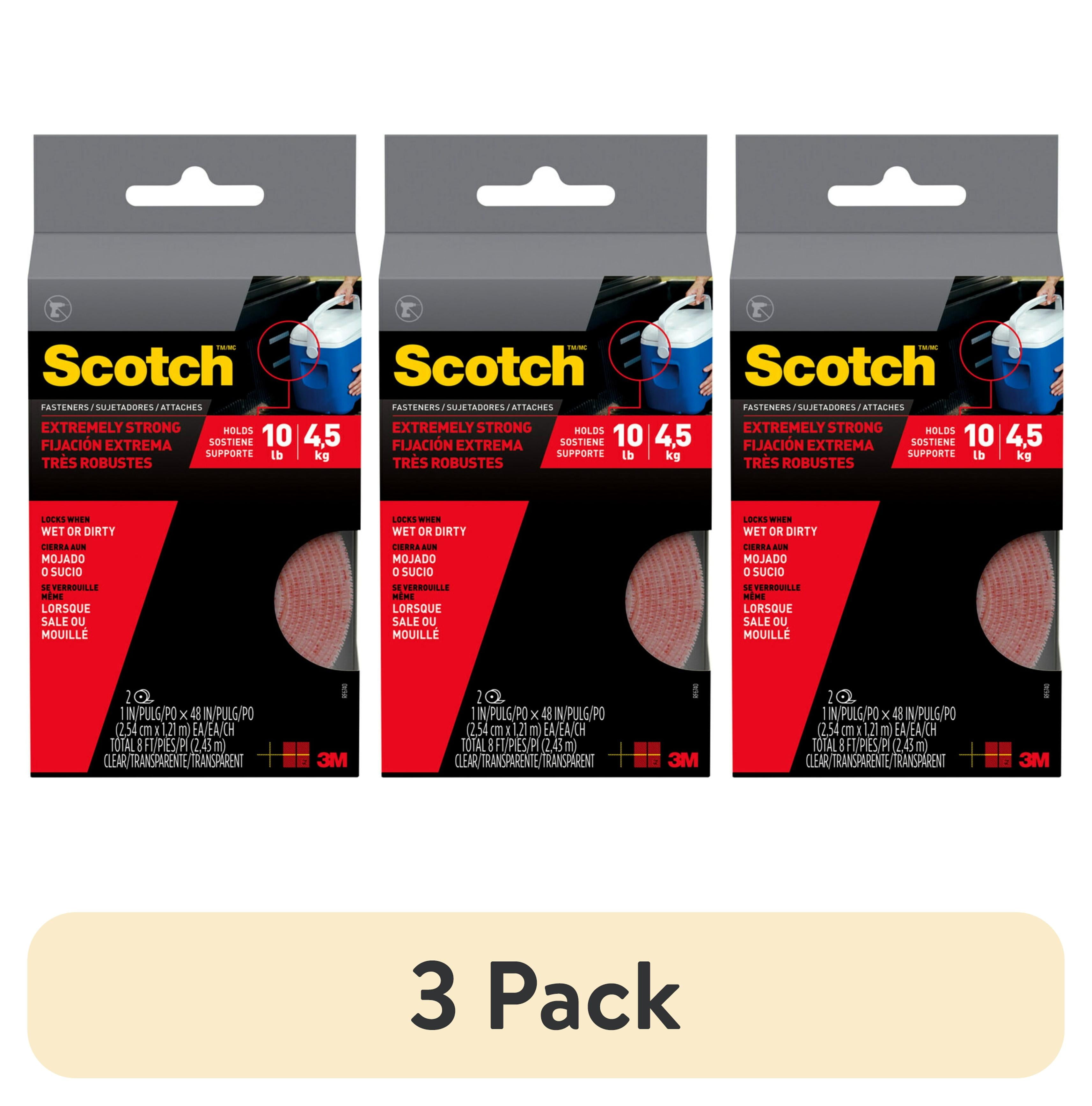 (3 pack) Scotch Clear Hook & Loop Fasteners, Heavy Duty, Holds 10 lbs ...