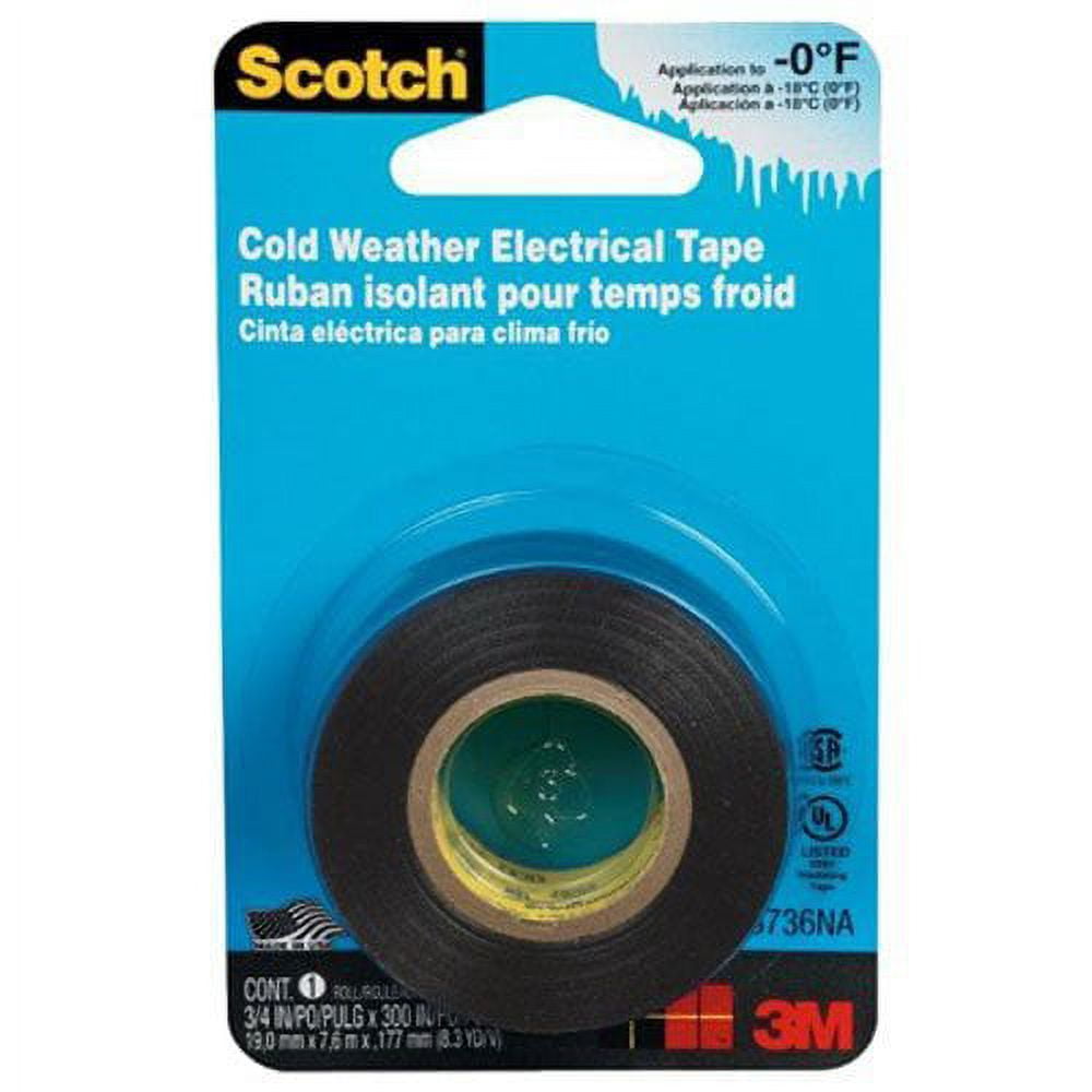 Scotch Cold Weather Vinyl Electrical Tape, 16736NA, 3/4 in x 25 ft ...