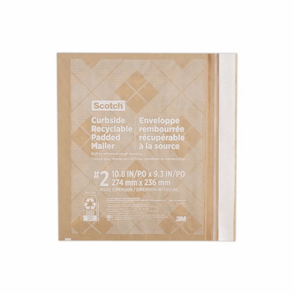 Scotch Curbside Recyclable Padded Mailer, 2, Bubble Cushion (Pack of 14 ...