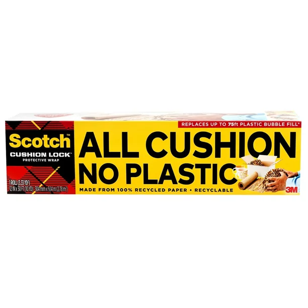 Scotch Cushion Lock Protective Wrap Tan 12" x 30' (PCW-1230) - Walmart ...