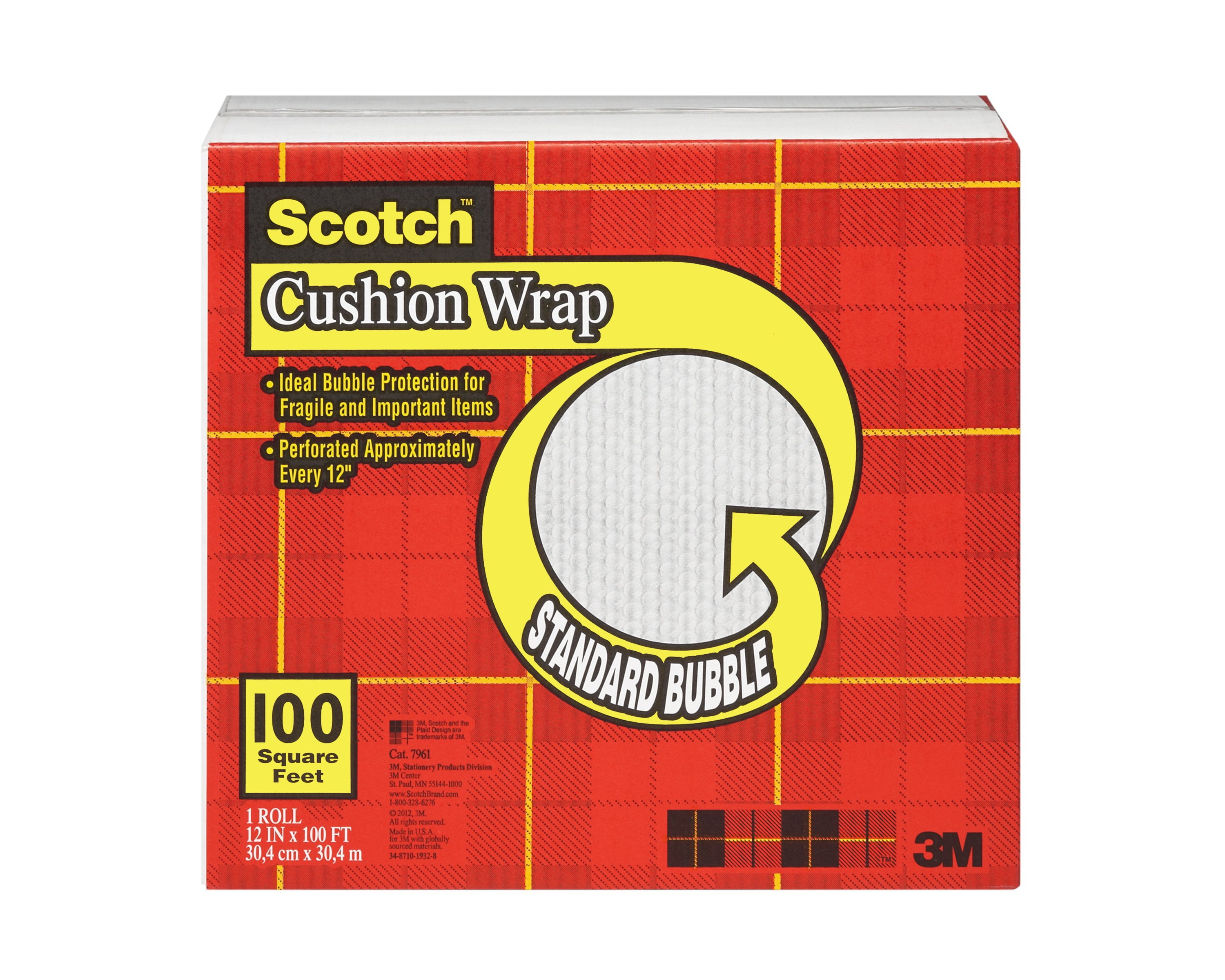 Scotch Cushion Wrap, 12 in. x 100 ft., 1 Roll in a Dispensered Box ...