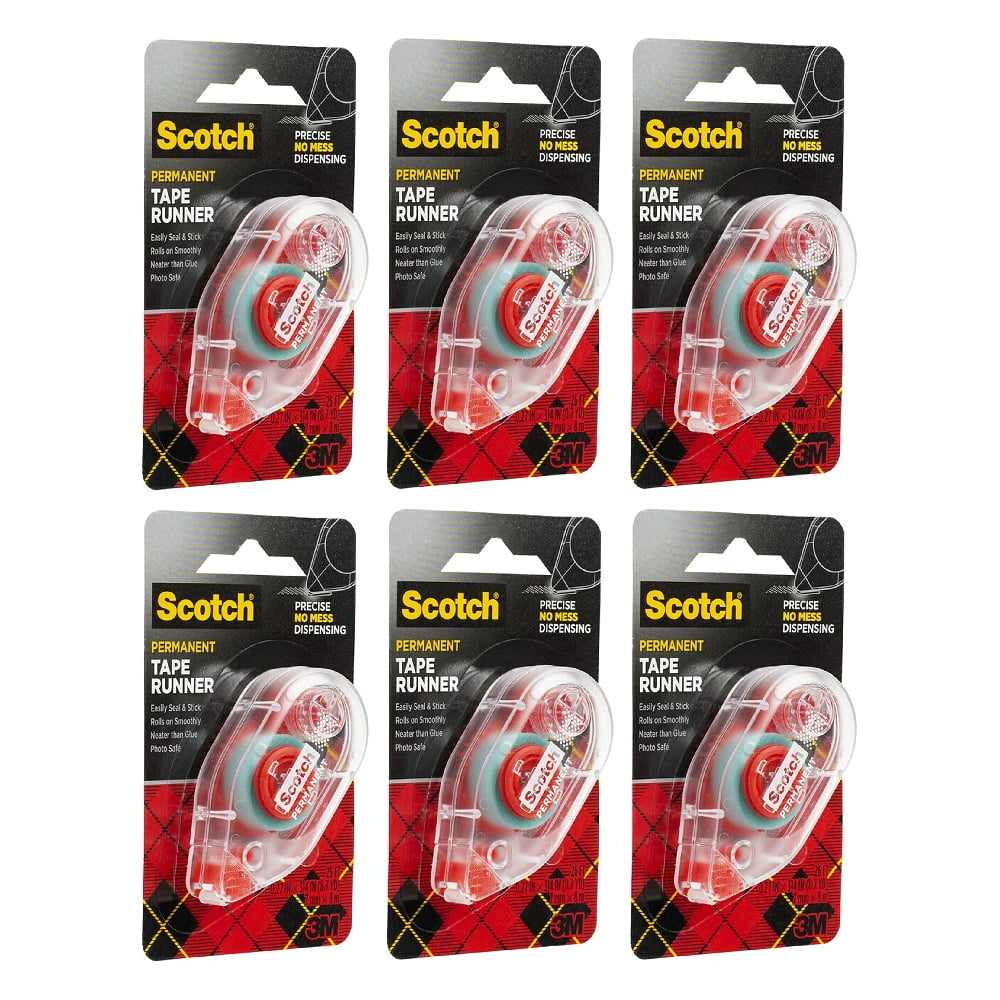 Scotch Double Sided Adhesive Roller 0.27 in x 26 ft Micro Dot 6pk ...