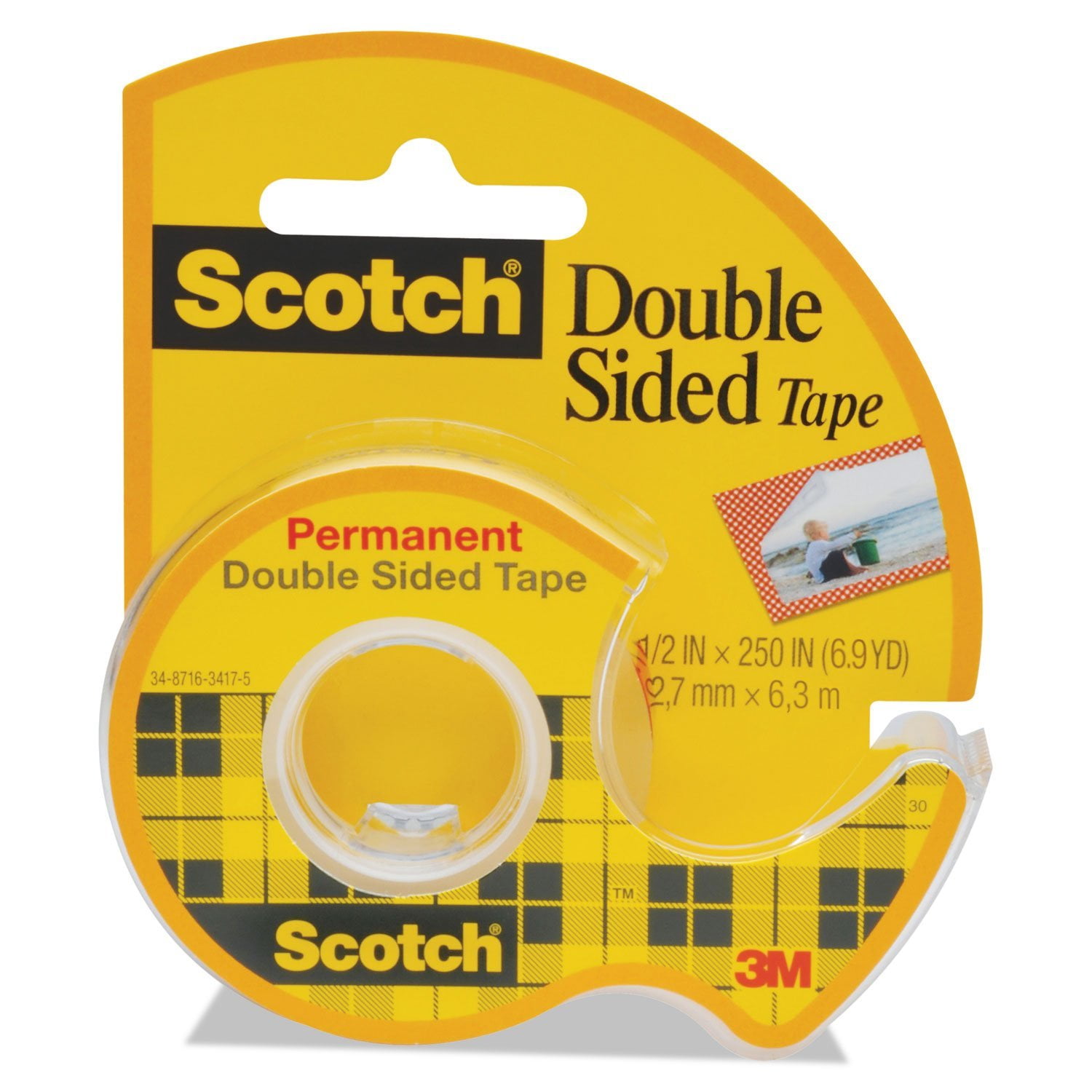 Scotch Double-Sided Tape, 1 Roll on Handheld Dispenser, 12 mm x 6.3 m ...