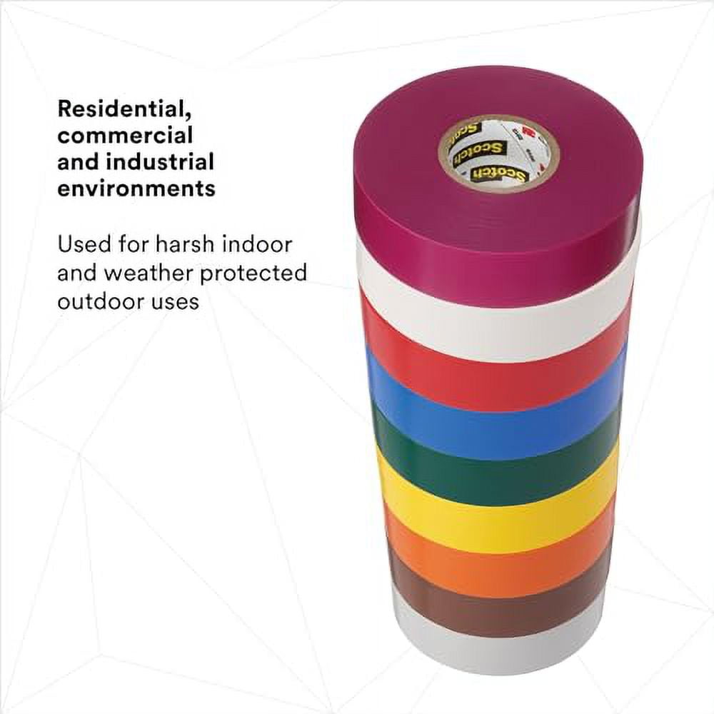 Scotch Electrical Tape Rainbow Pack: 3/4 In. X 66 Ft. (Rainbow Pack ...