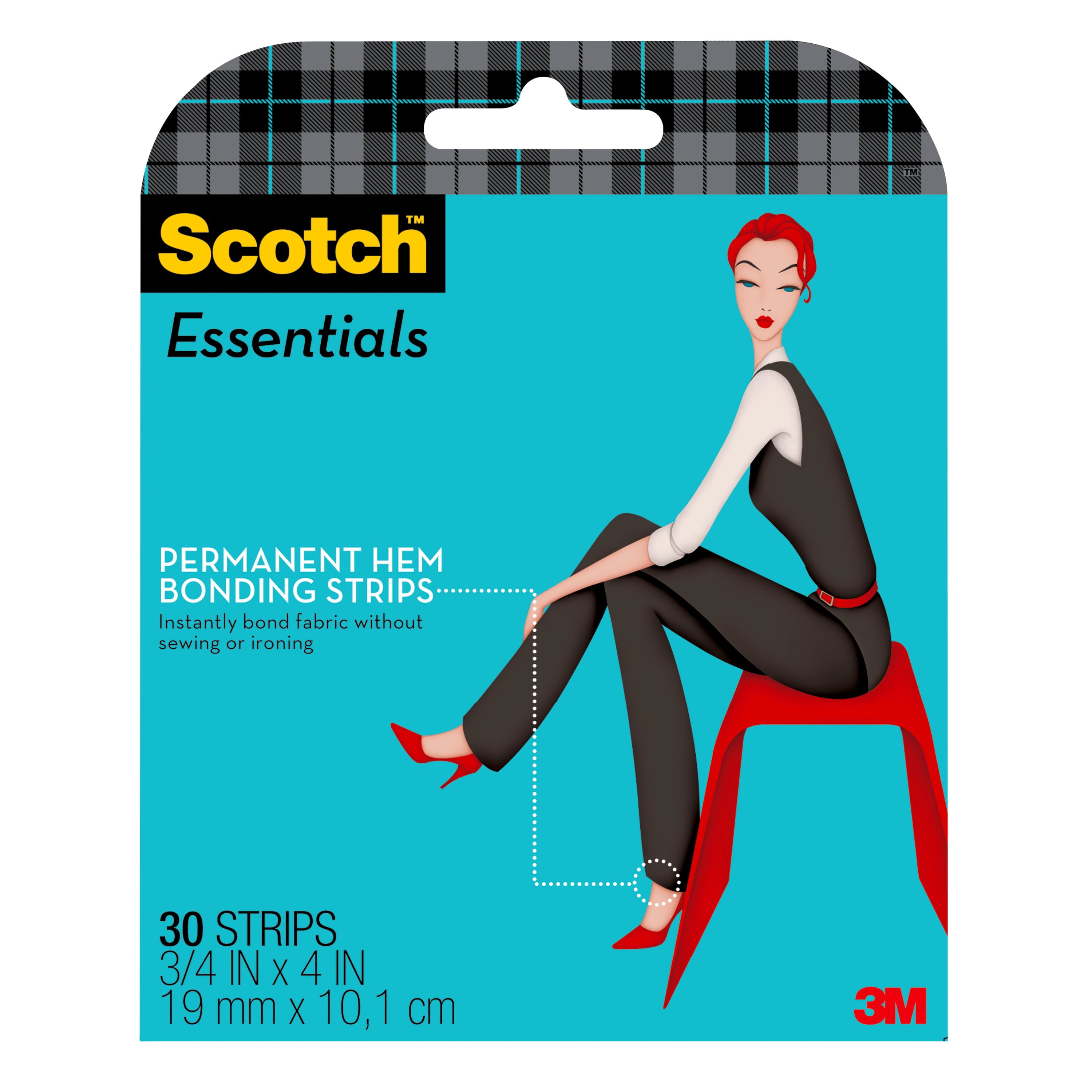 Scotch Essentials Permanent Hem Bonding Strips, Beige, 30 Strips/Pack ...