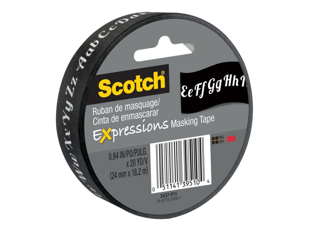 Scotch Expressions Chalkboard Alphabet - Masking tape - 0.94 in x 60 ft ...