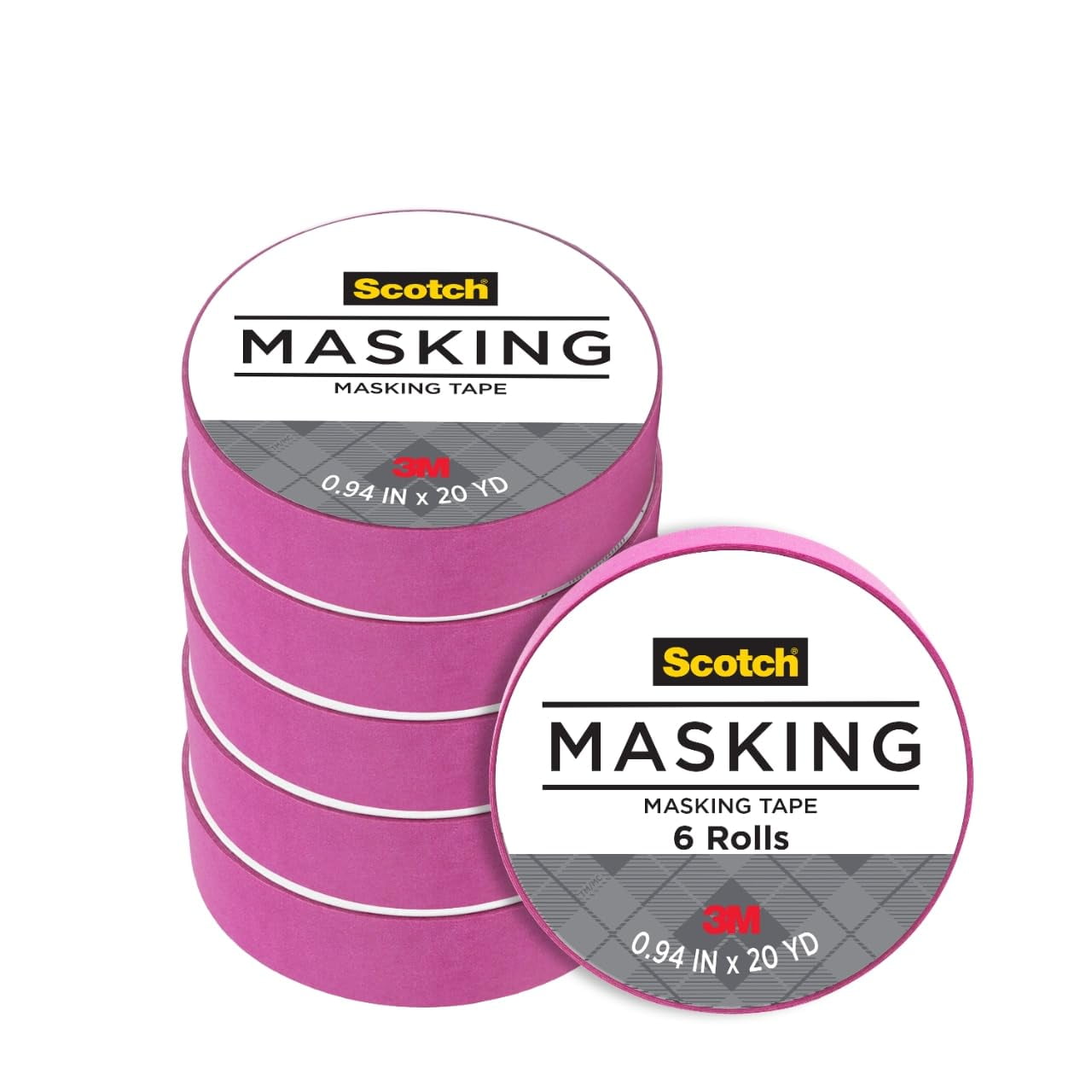 Scotch Expressions Masking Tape, .94 in x 20 yd, 6 Rolls/Pack, Fuchsia ...