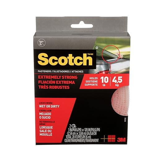 Scotch Extreme Fasteners, 1" x 10', Clear (RF6760) 2 Roll/Pack ...