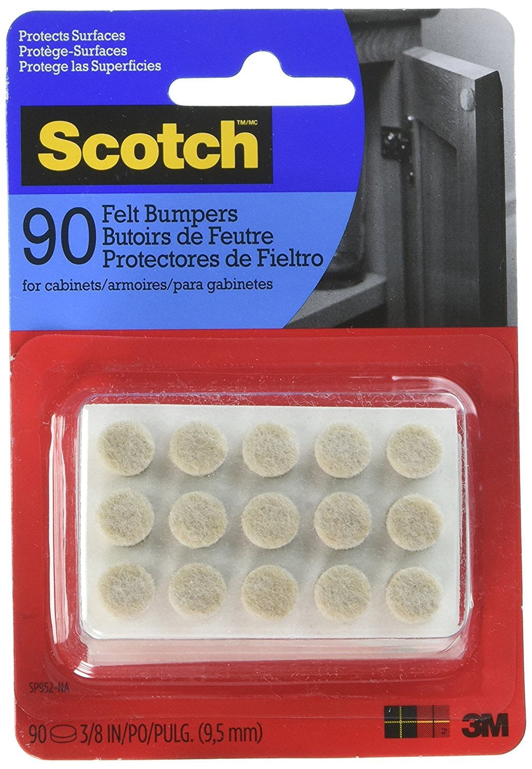 3M 236662 0.37 in. Beige Felt Bumpers - 90 Count - Walmart.com