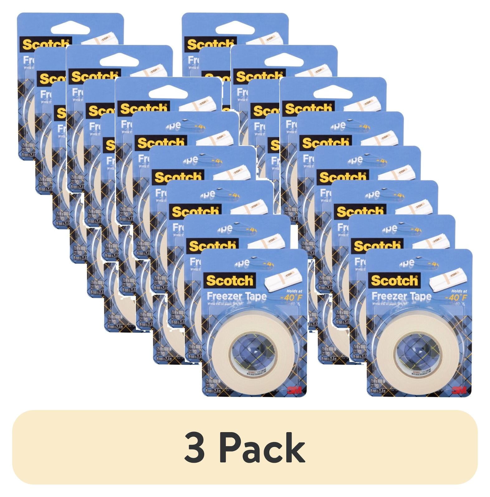 (3 pack) Scotch Freezer Tape, White, 3/4 in. x 1000 in., Holds at -40F ...