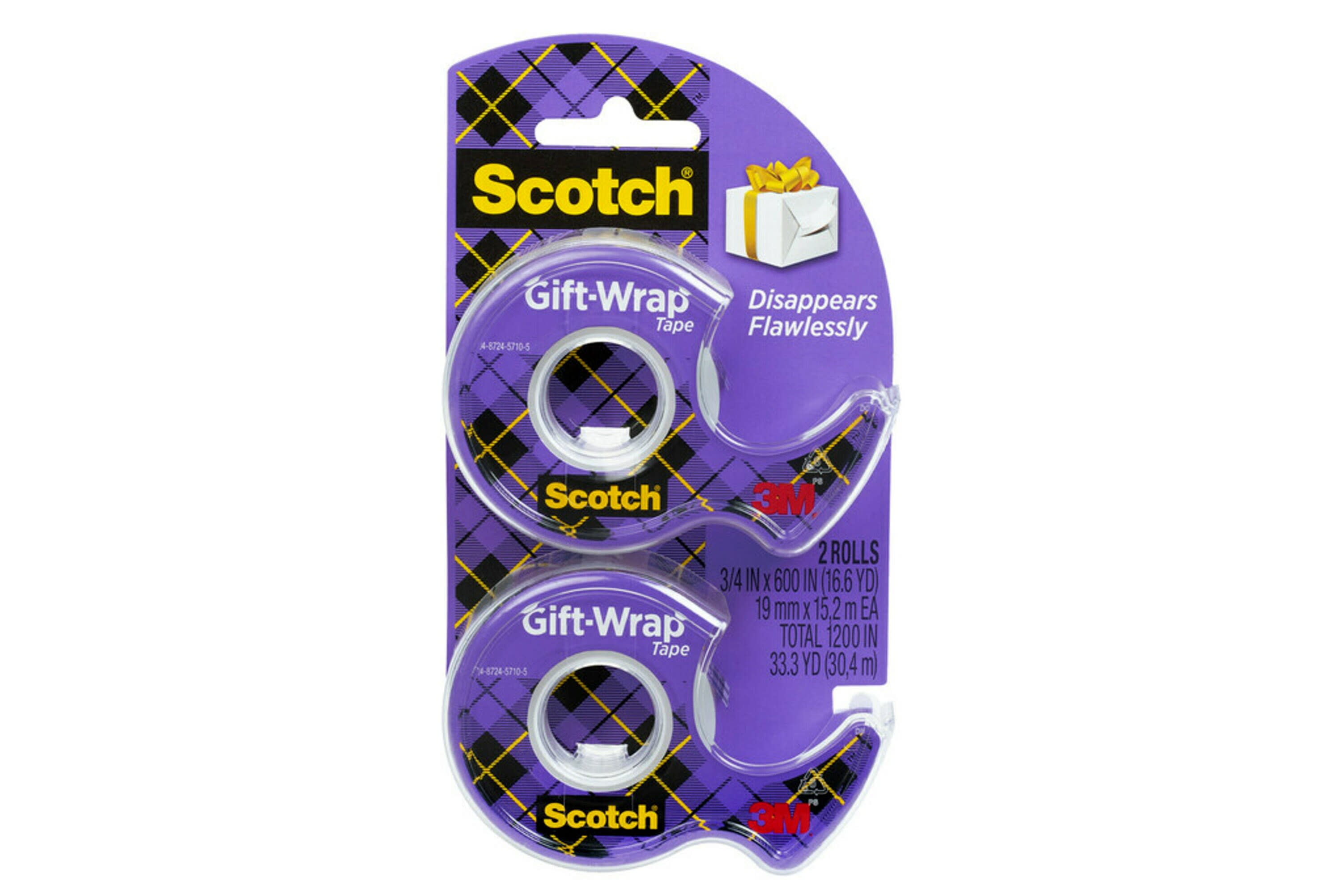 Scotch Gift Wrap Tape, 3/4 in. x 600 in., 2 Dispensers - Walmart.com
