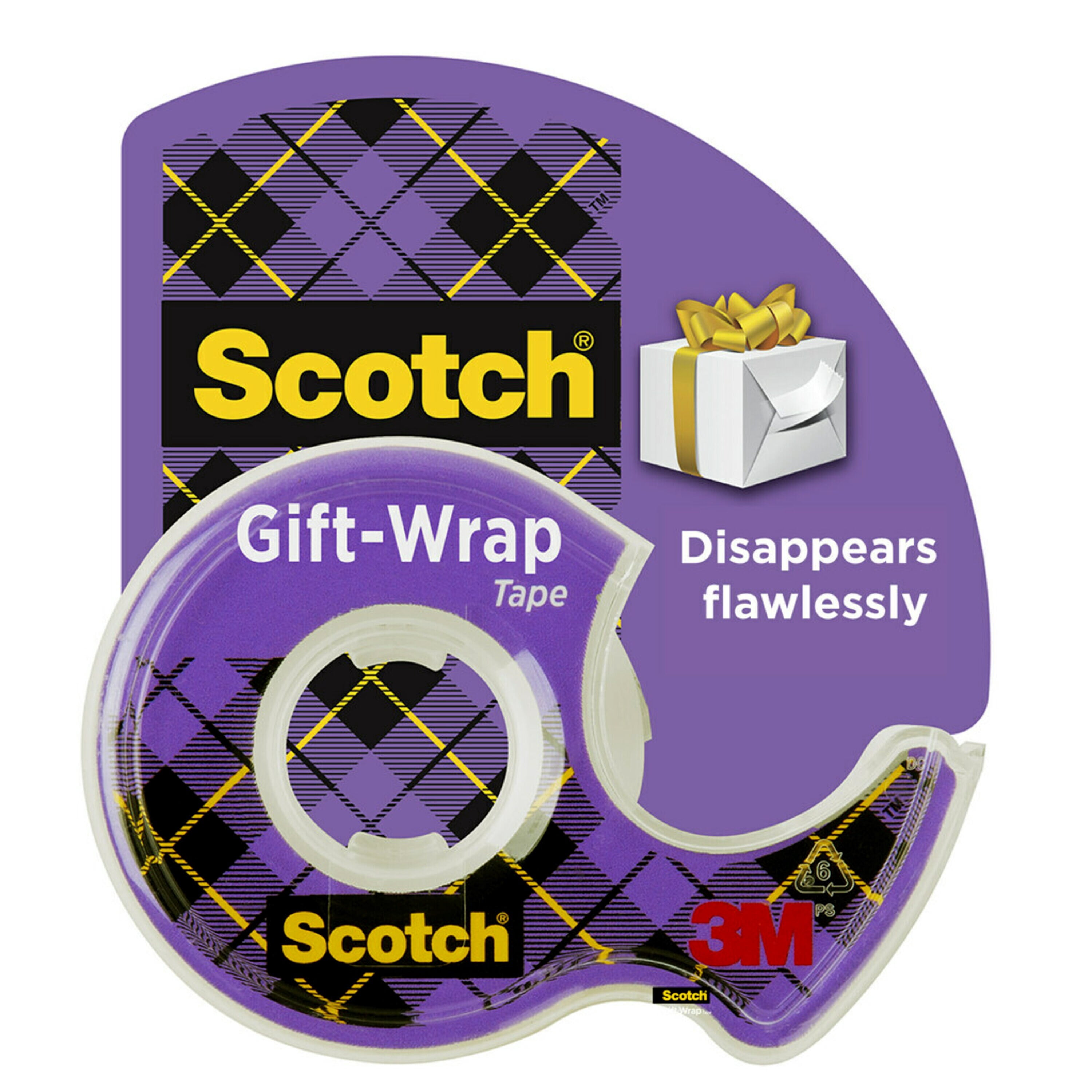 Scotch Gift Wrap Tape, Invisible, 0.75 in. x 600 in., 1 Dispenser/Pack ...