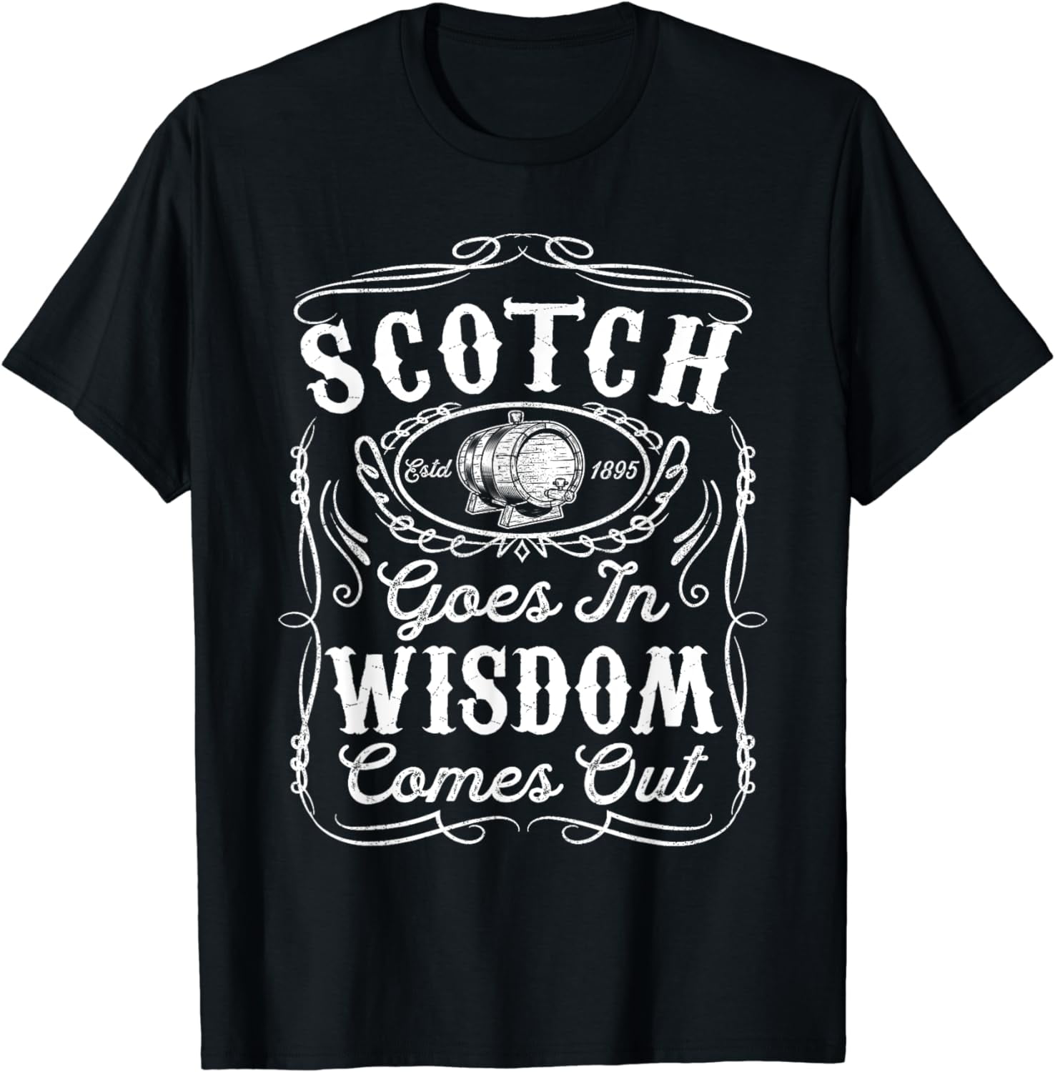 Monkey Sober Shirts Whiskey Goes In Wisdom Comes Out Funny Monkey (2 ...