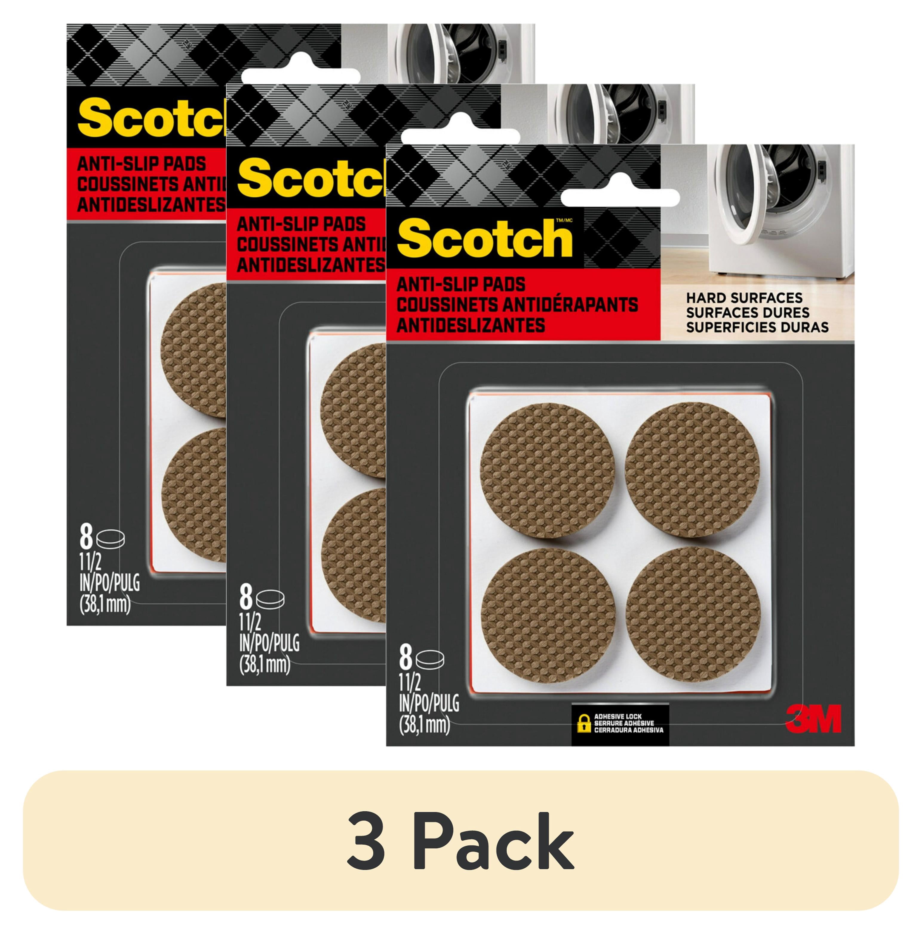 (3 pack) Scotch Gripping Pads, Brown, No Slip Furniture Pads, 1.5 in, 8 ...
