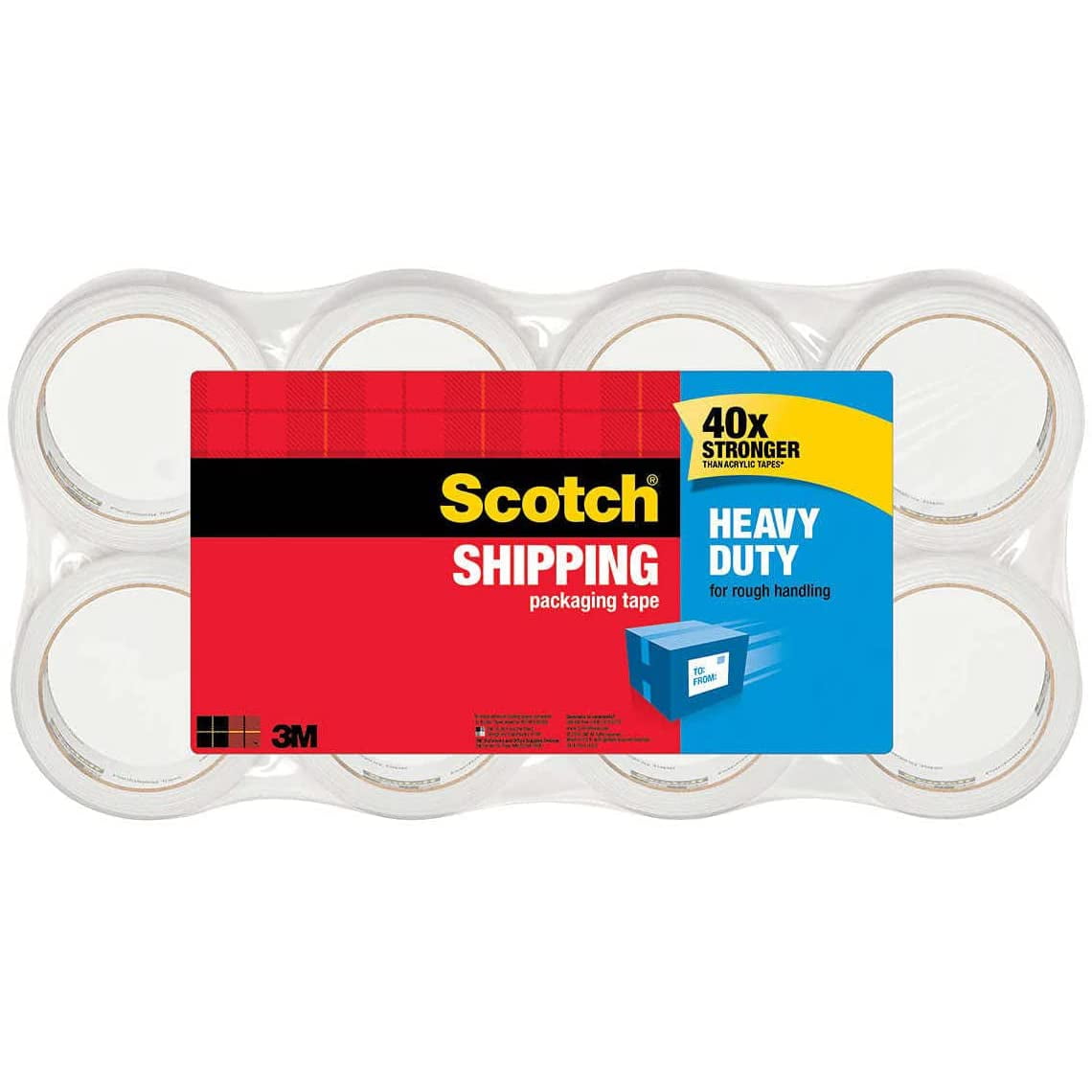 Scotch Heavy Duty Shipping Packaging Tape, 1.88 Inches x 54.6 Yards, 8 ...