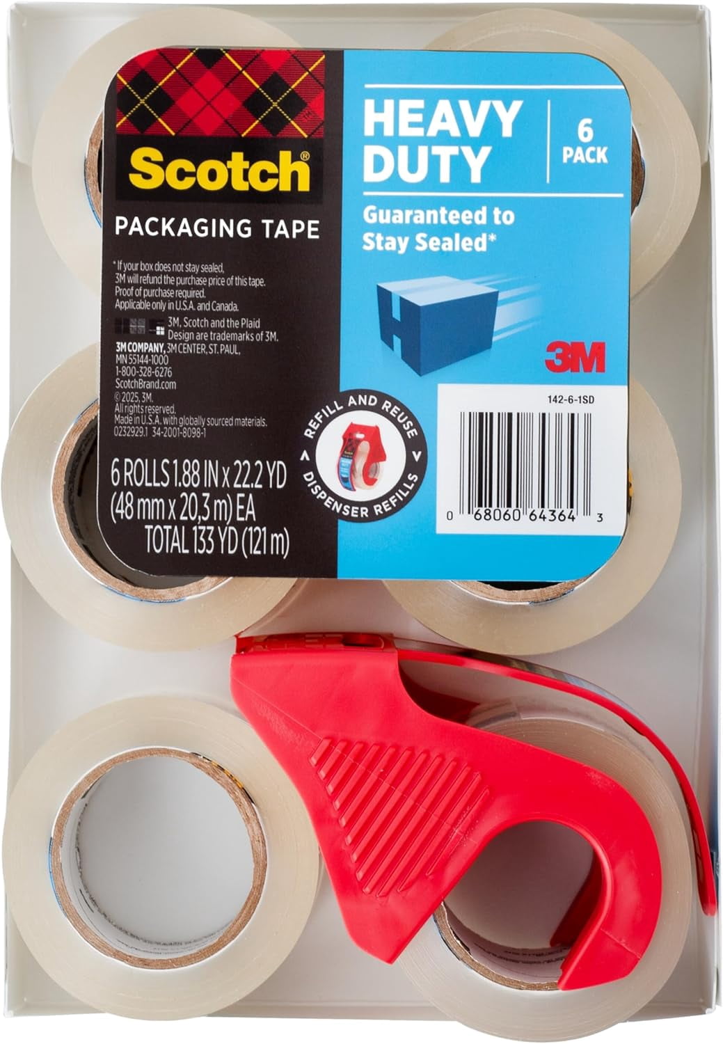 Scotch Heavy Duty Shipping and Moving Packing Tape, Clear, Packing and ...