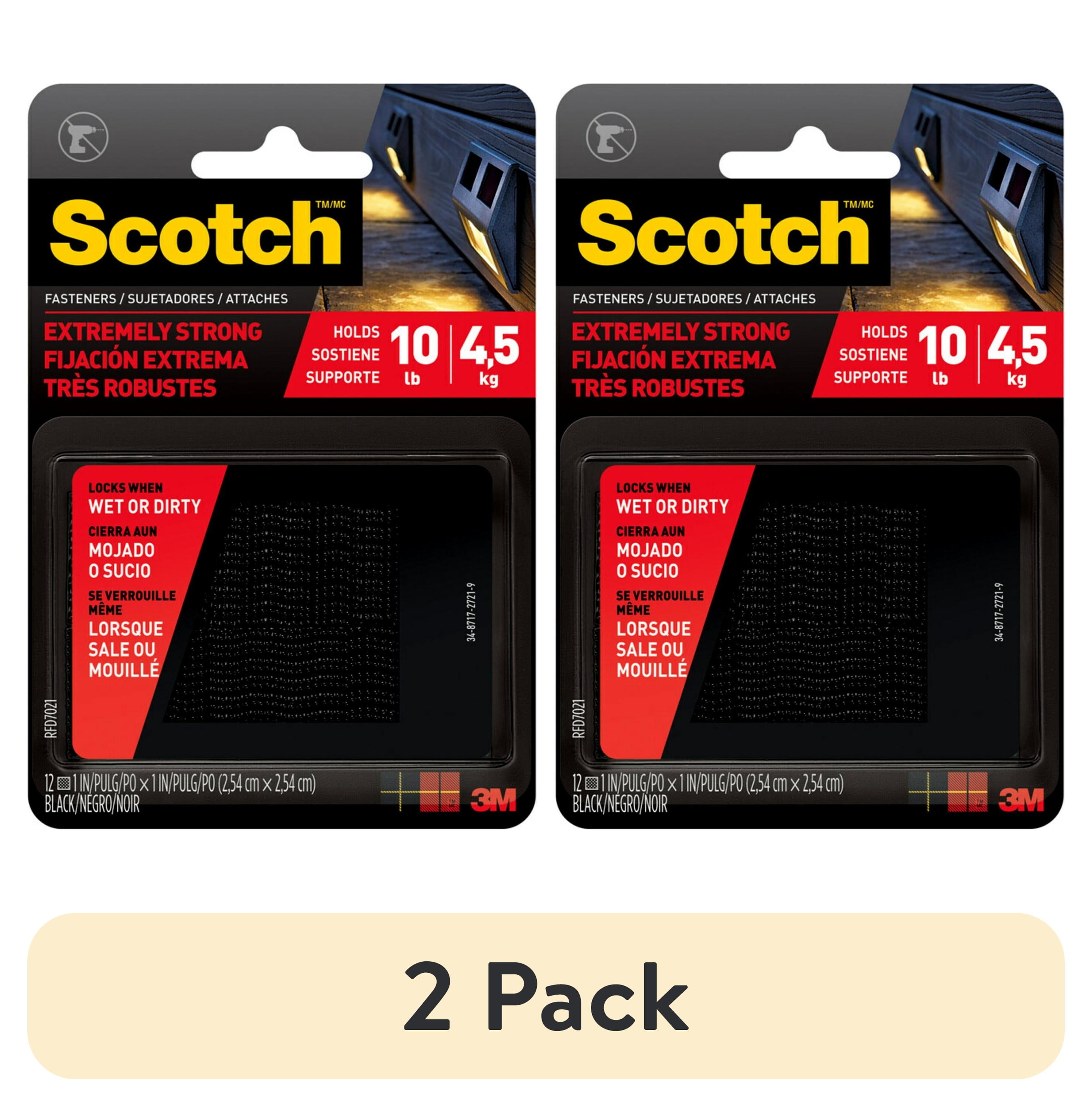 (2 pack) Scotch Black Hook & Loop Fasteners, Heavy Duty, Holds 10 lbs ...