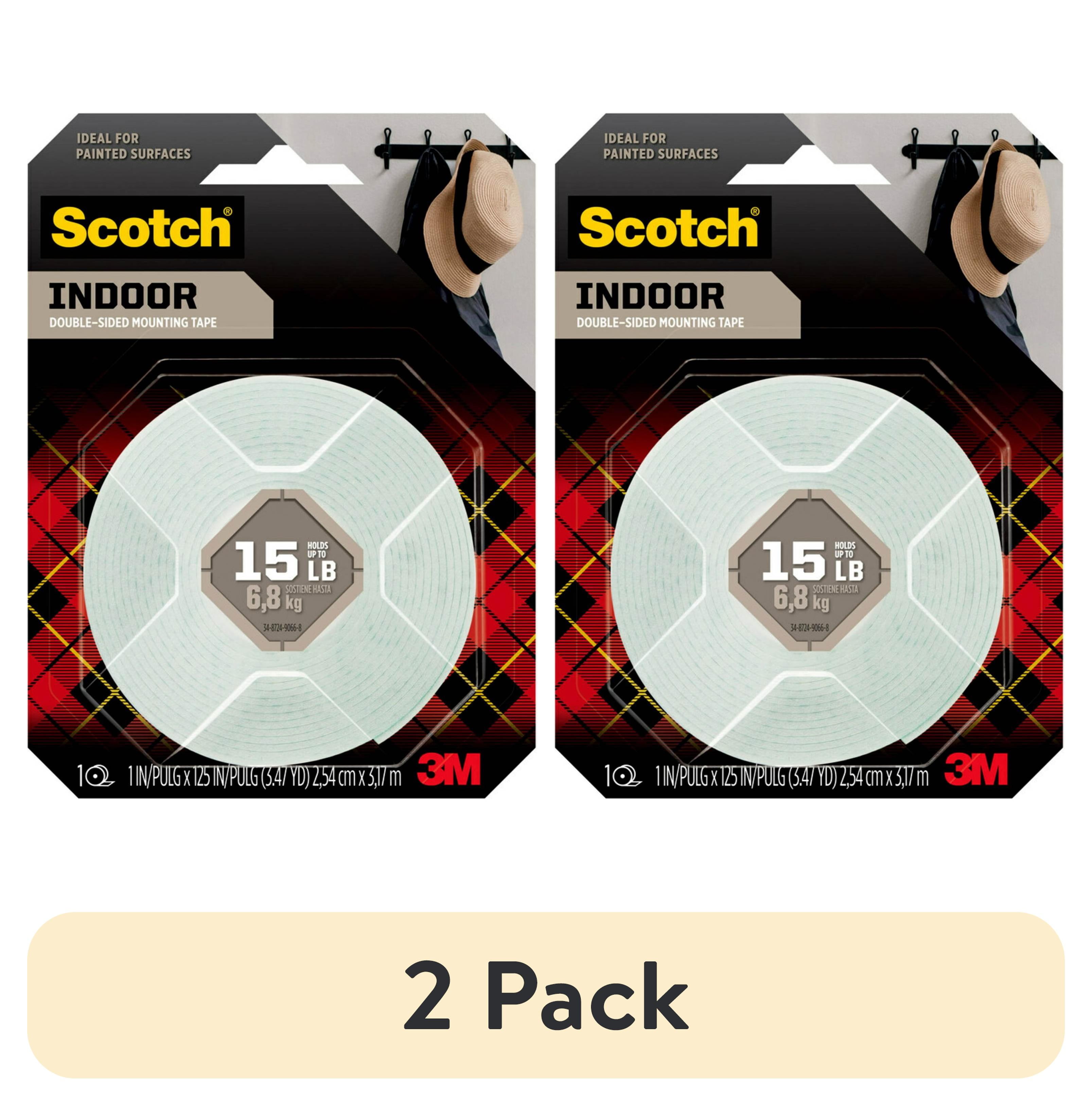 (2 pack) Scotch Indoor Double-Sided Mounting Tape, 1 in x 125 in, 1 ...