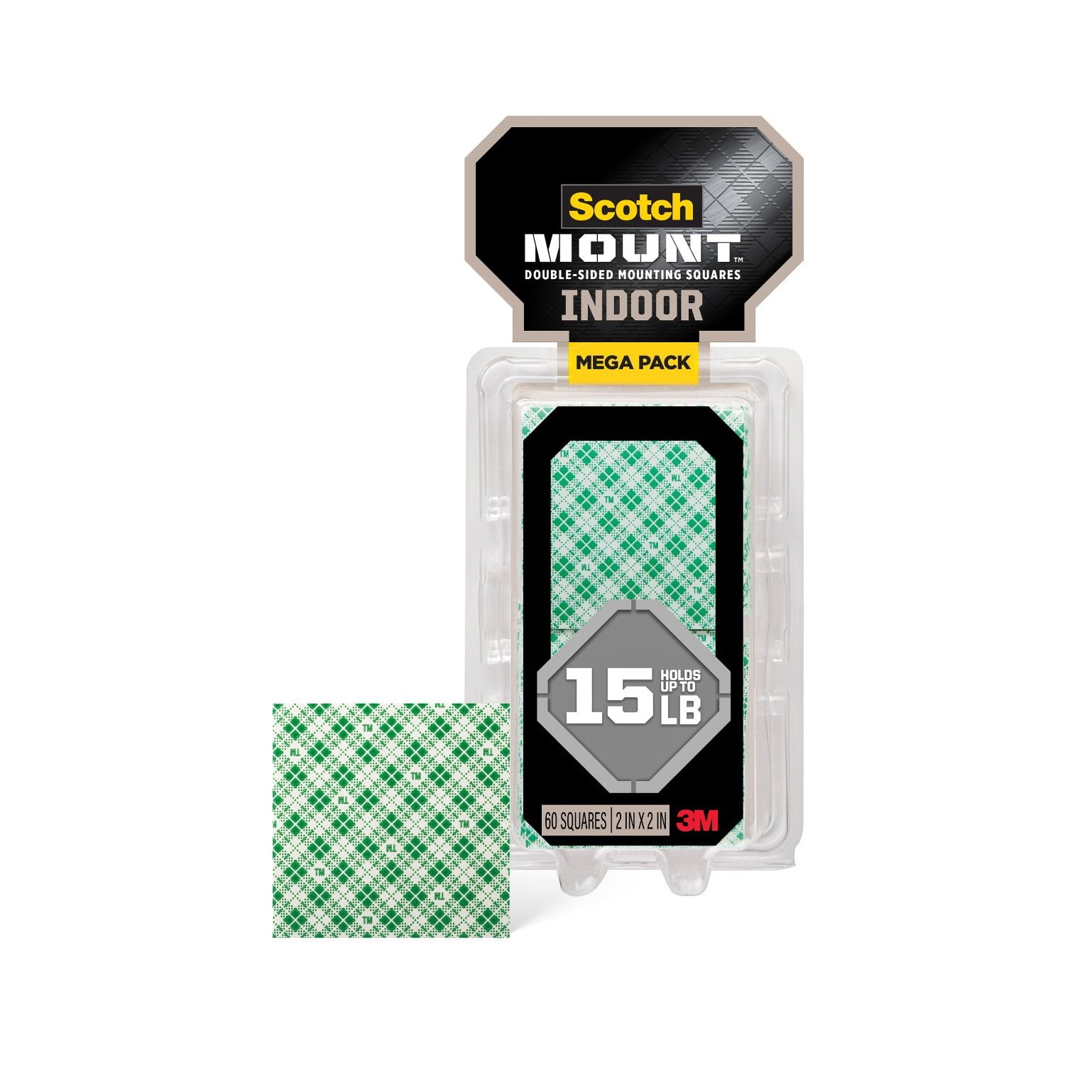 Scotch Double-Sided Mounting Squares, Permanent Foam Adhesive, Indoor ...