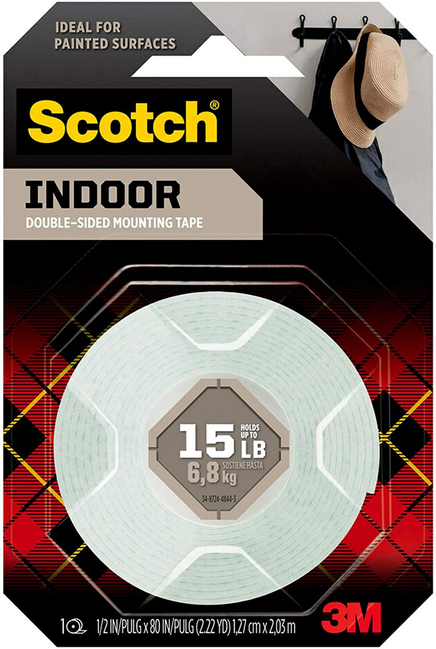 3M, Indoor Mounting Tape, 1/2-in x 75-in, White, 110S-ESF - Walmart.com