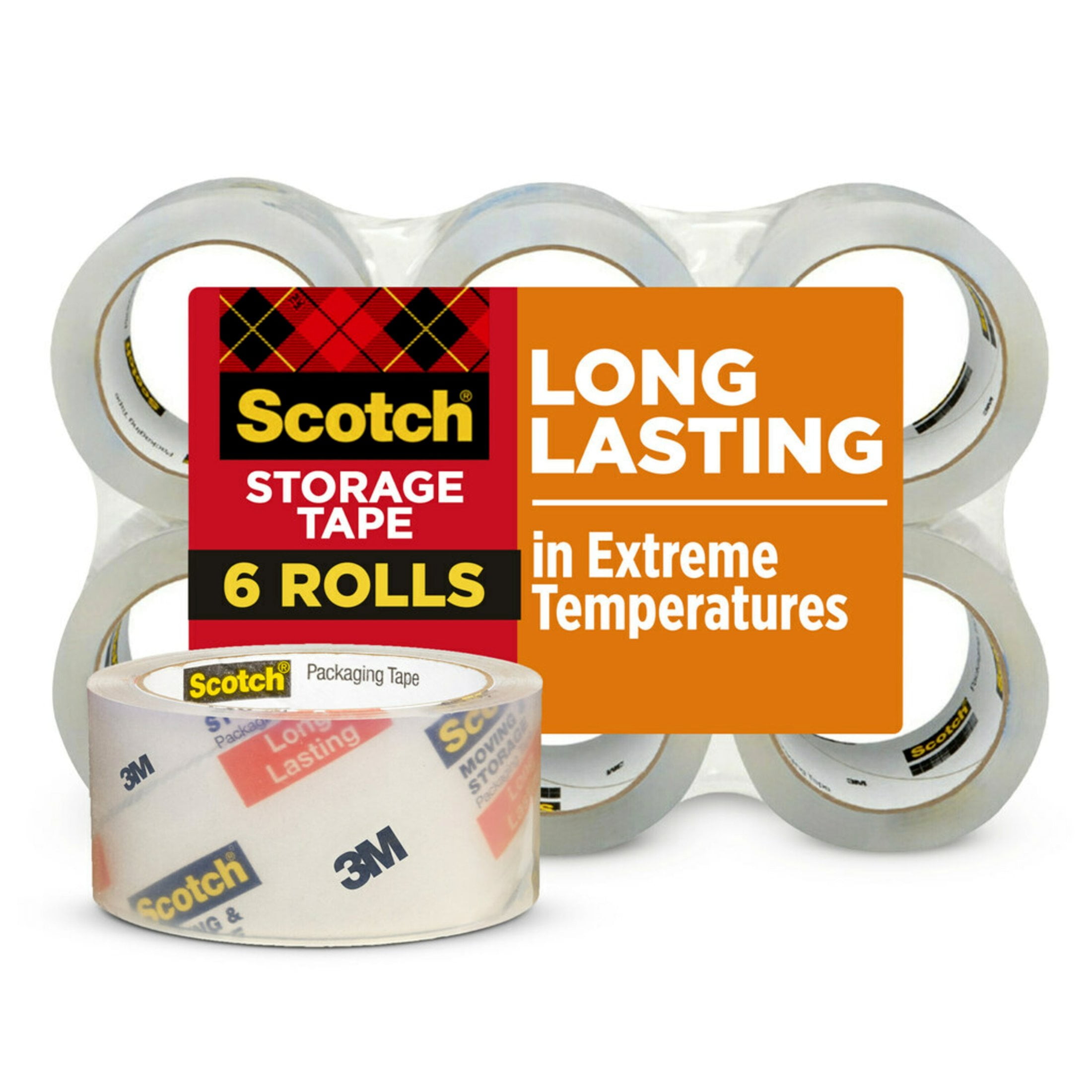 Scotch Long Lasting Storage Packaging Tape, 1.88 in x 54.6 yd, 6 Rolls ...