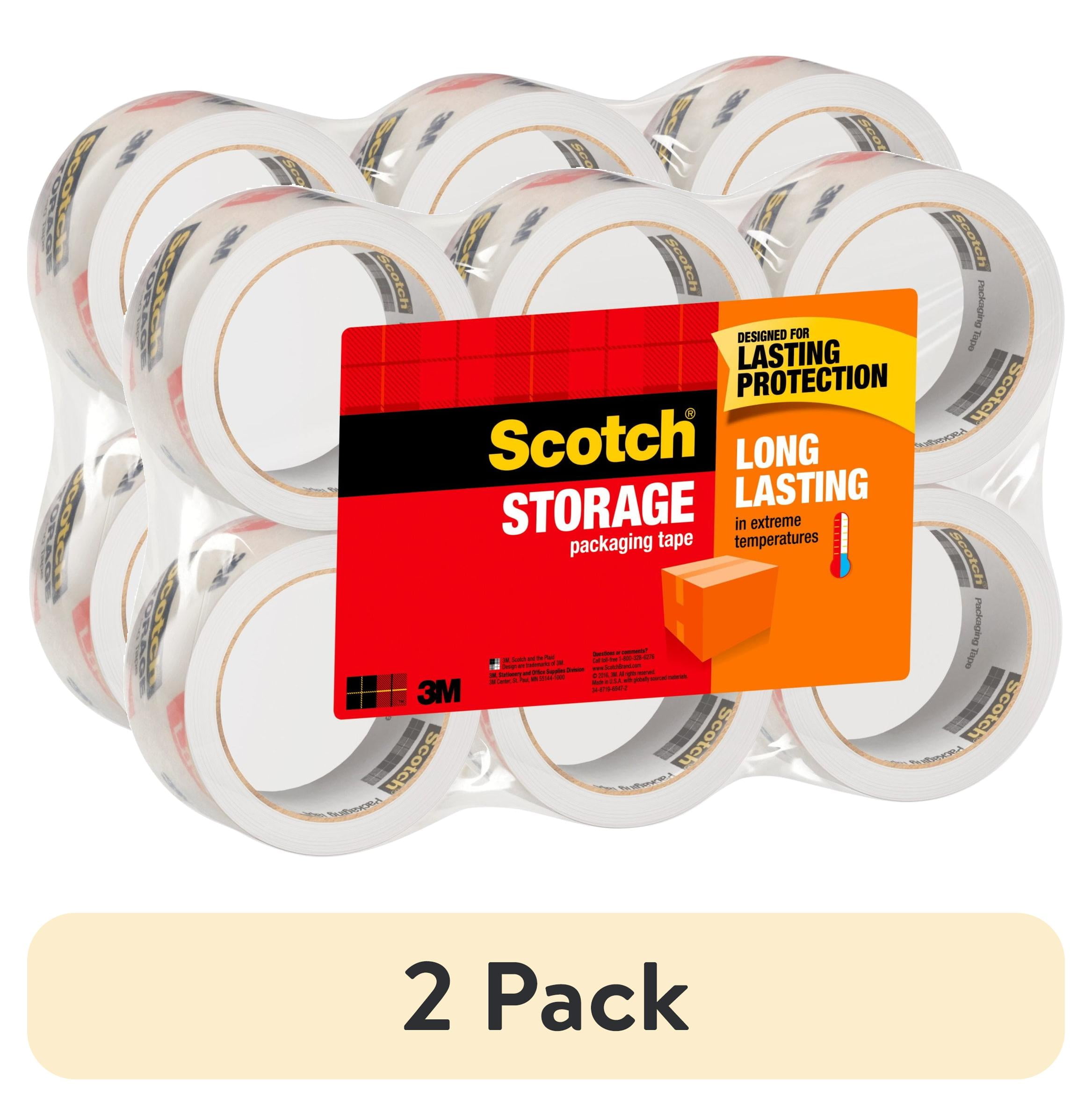(2 pack) Scotch Long Lasting Storage Packaging Tape, 1.88 in x 54.6 yd, 6 Rolls - Walmart.com